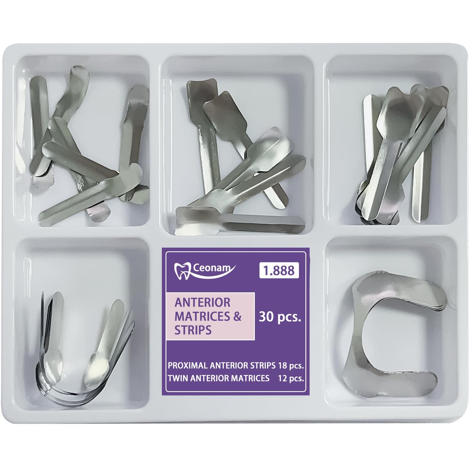 30 Piece Dental Anterior Matrix Kit with Proximal Strips and Twin ...