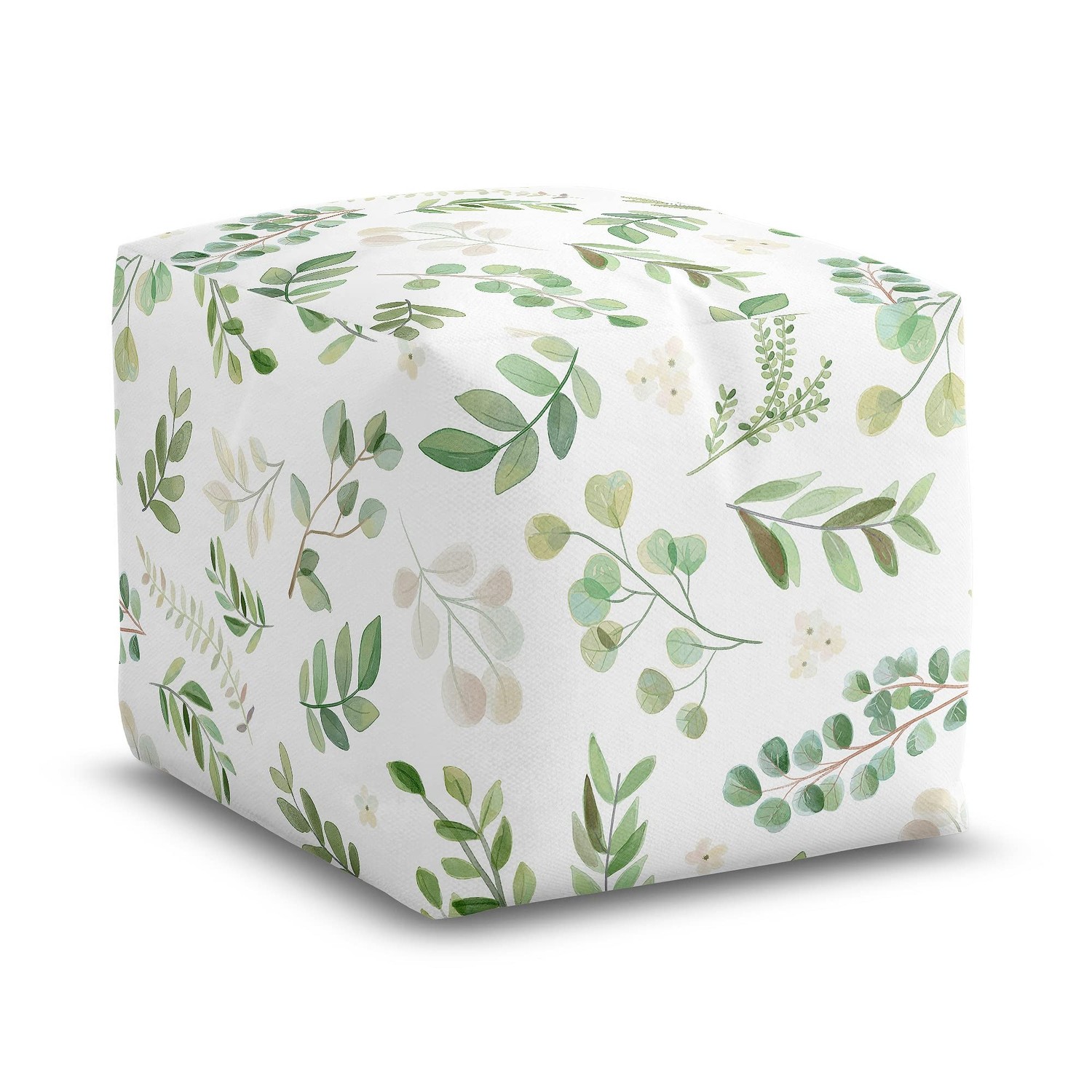 Sweet Jojo Designs Green Boho Floral Leaf Boy Girl Ottoman Pouf Cover ...