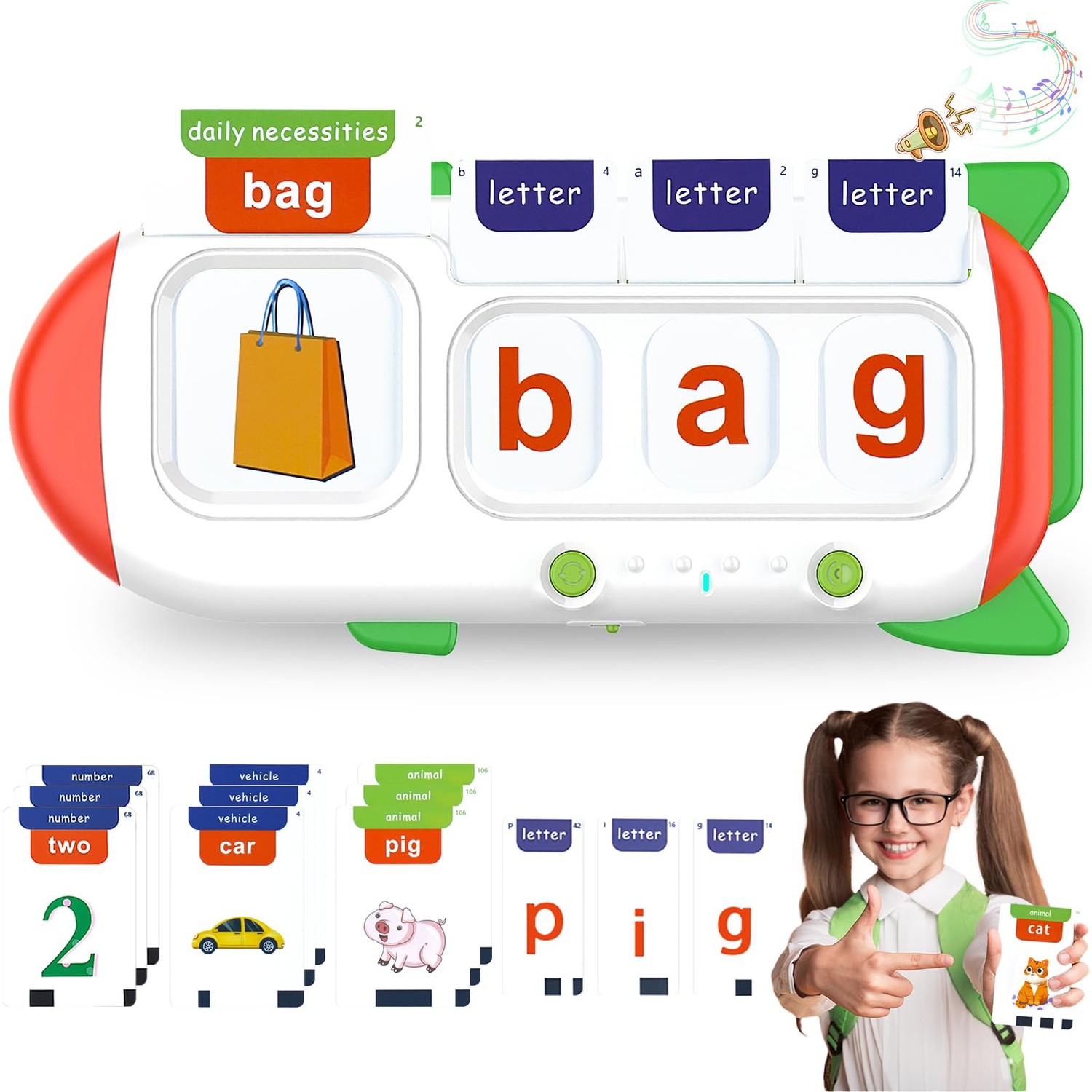 Spelling & Talking Flash Cards for Toddlers, Alphabet Learning Toys ...