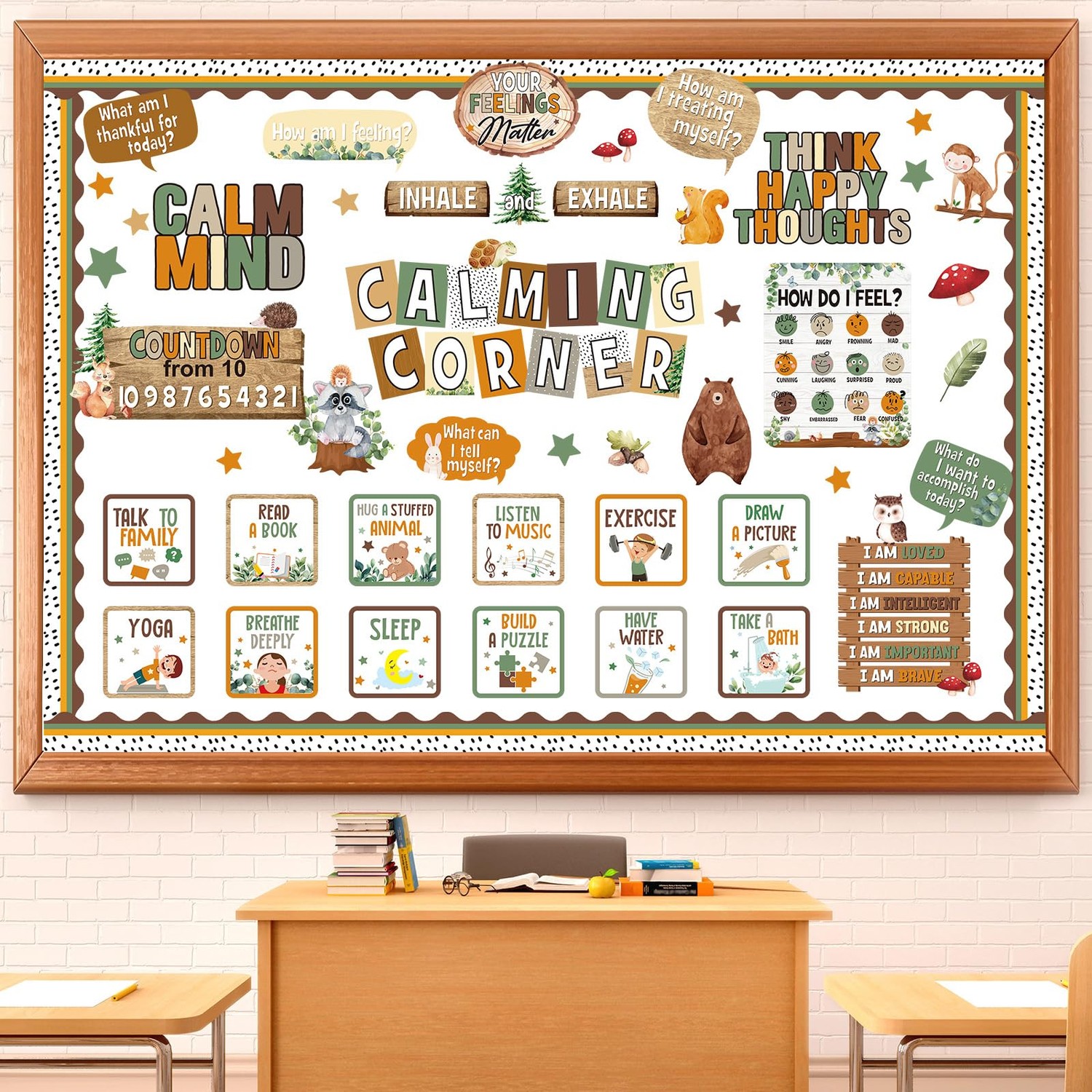 Pajean Calming Corner Bulletin Board Decorations Calm Down Bulletin ...