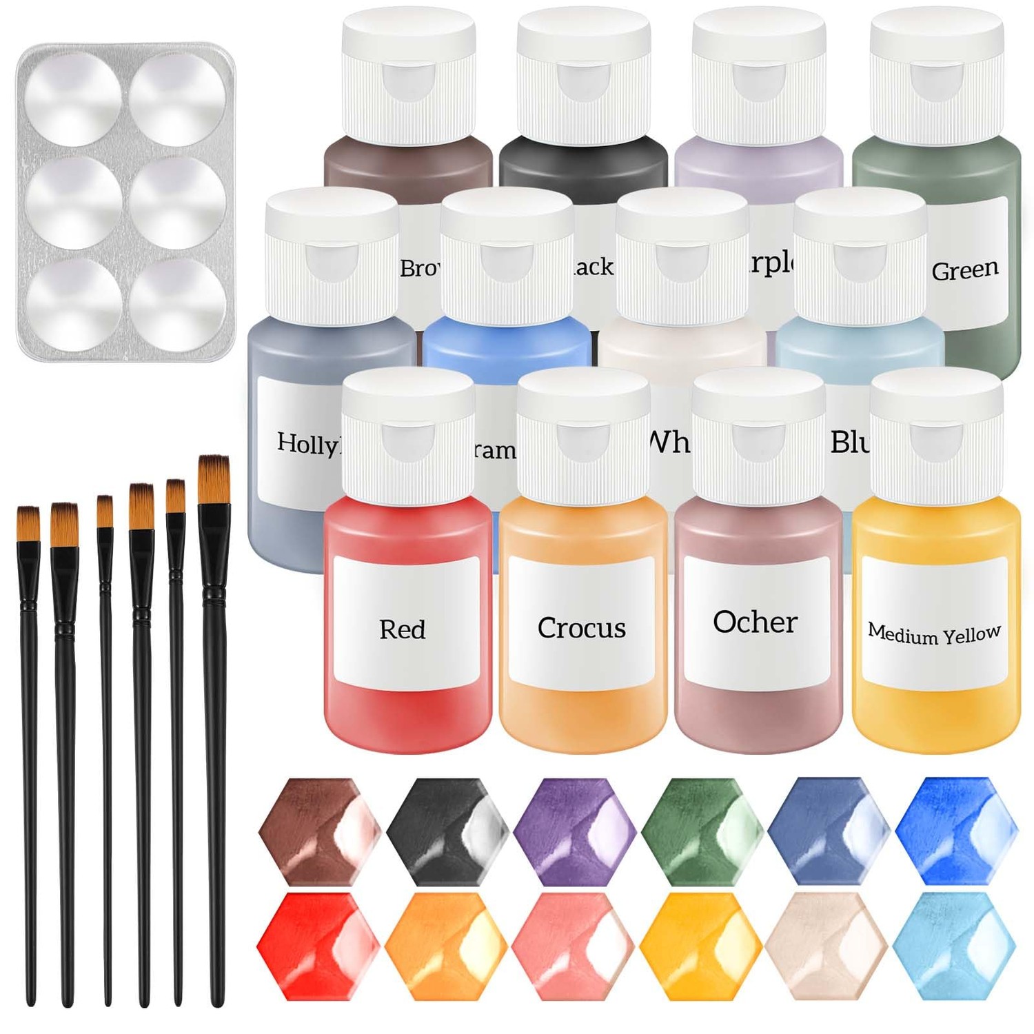 Dunzoom Underglaze for Ceramics Kit Underglaze Paint Colors 12 Ceramic ...