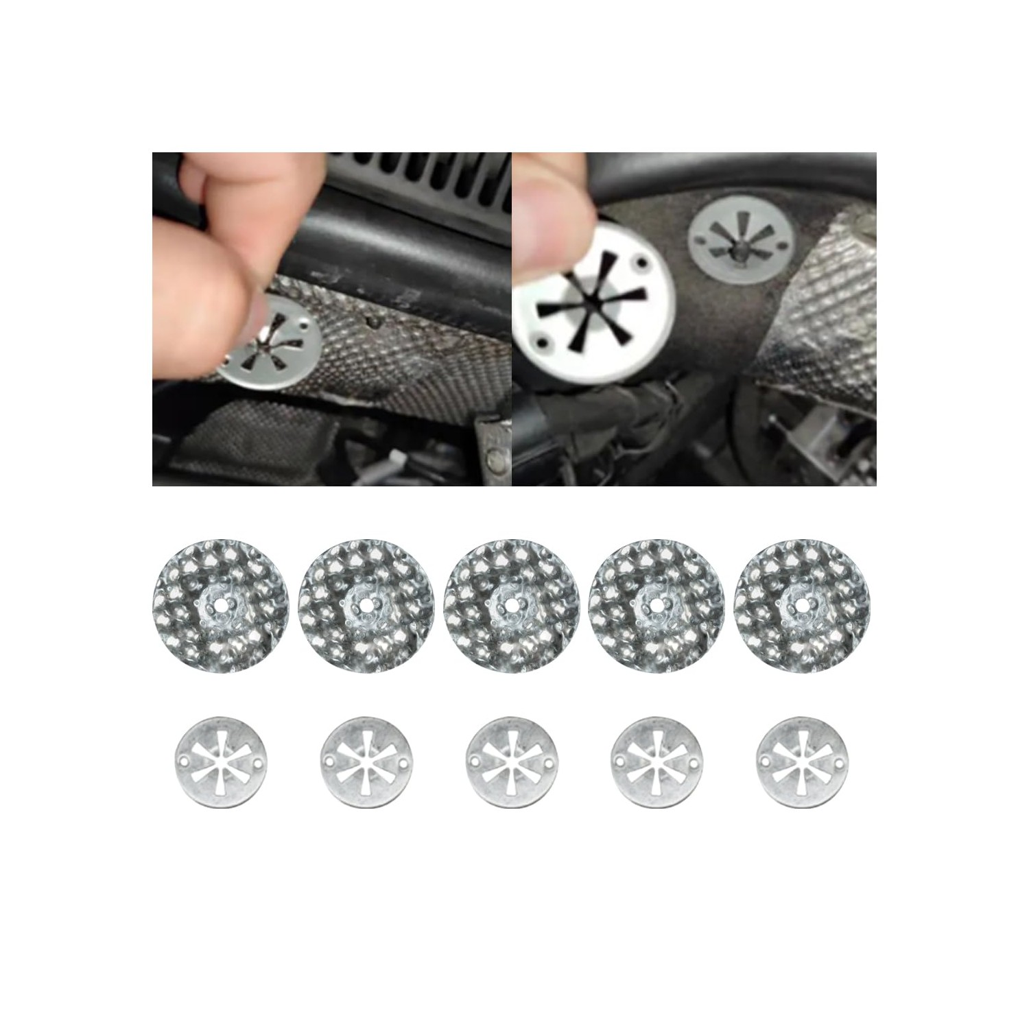 Adunsiaoto Car Heat Shield Clips, Metal Locking Star Washers, Car Heat ...