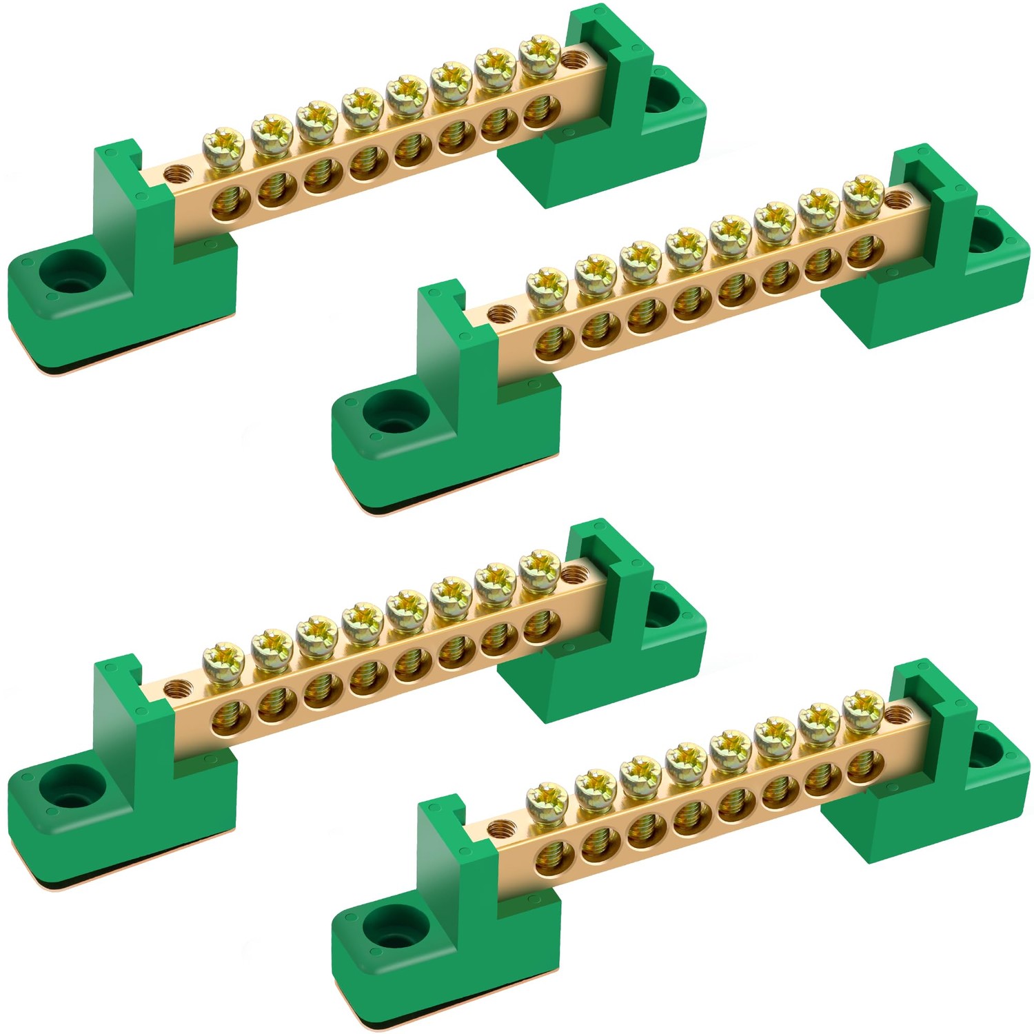 4 Pack 8 Position Grounding Bus Bar Terminal Block, Electrical Ground ...