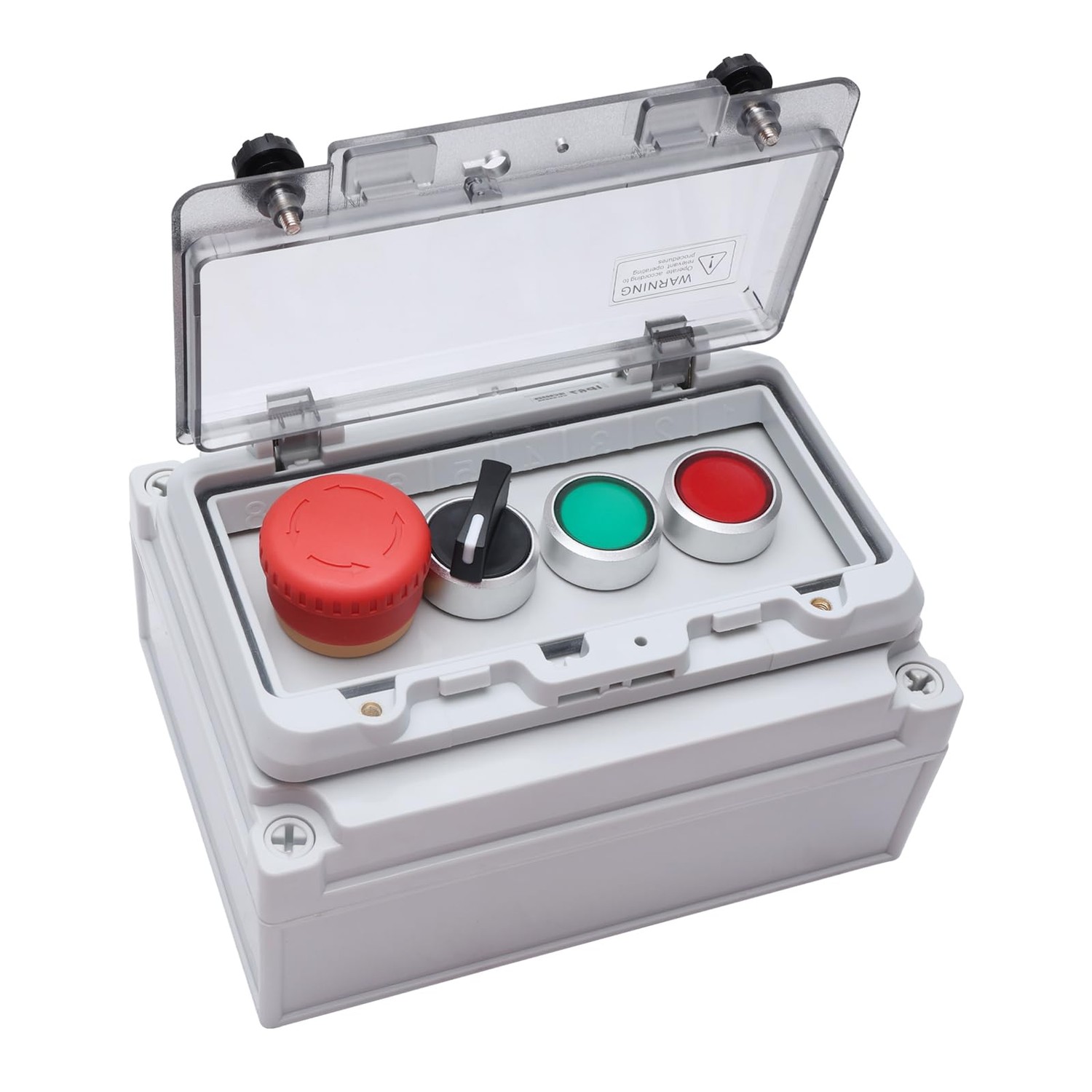 APIELE IP67 Outdoor Waterproof Box Emergency Stop Switch, Red/Green ...