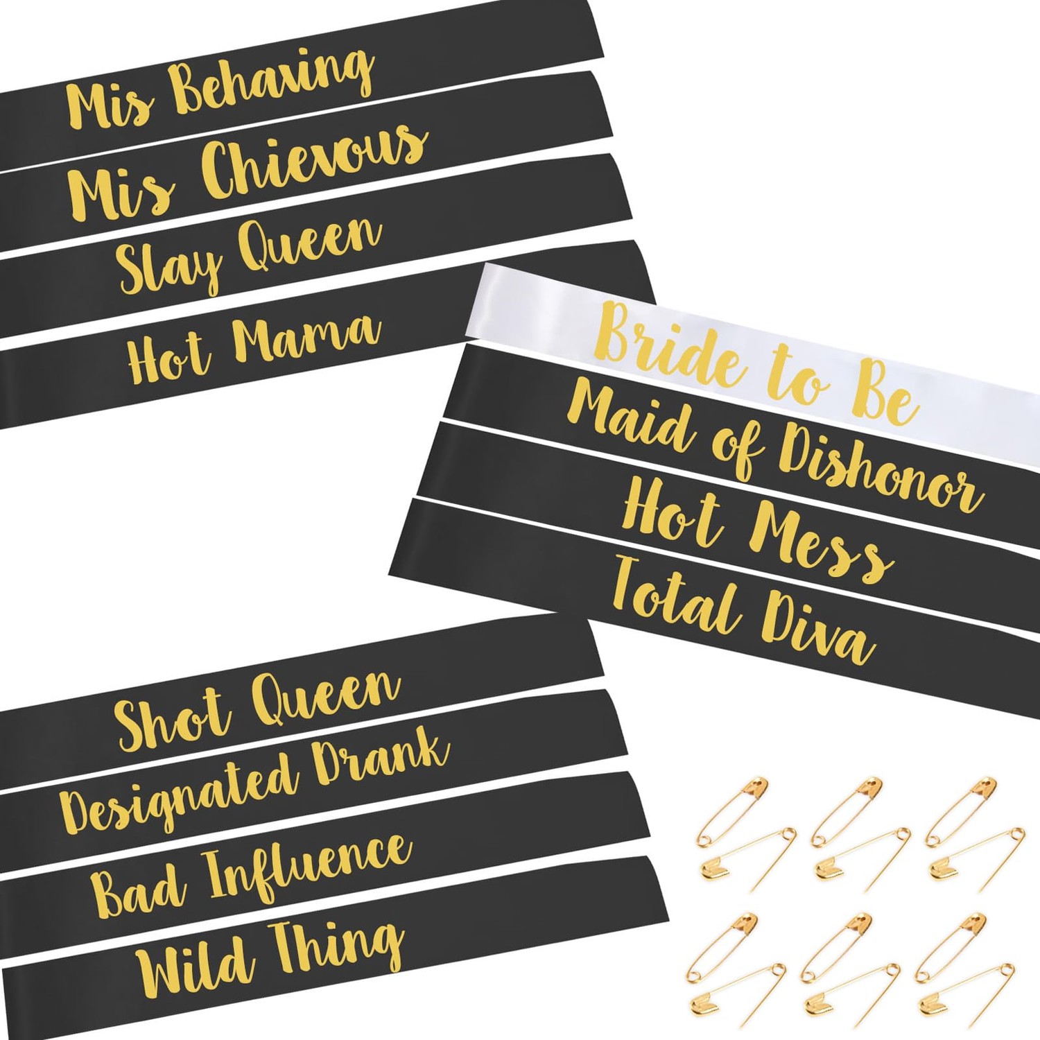 STAY GENT Hen do Sash 12Pack Team Bride Sash Set 1 White Bride to Be ...