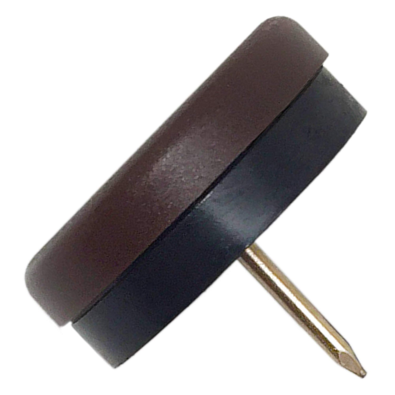 Adsamm® 4 x Plastic Gliders with Buffer and Nail / Brown / Diameter 30 ...