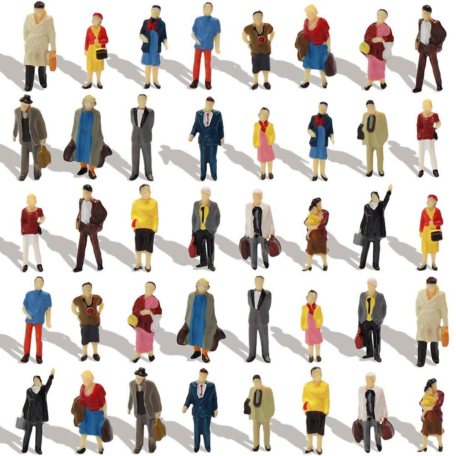 Evemodel P8712 40pcs All Standing Pose Figures Assorted HO Scale Person ...