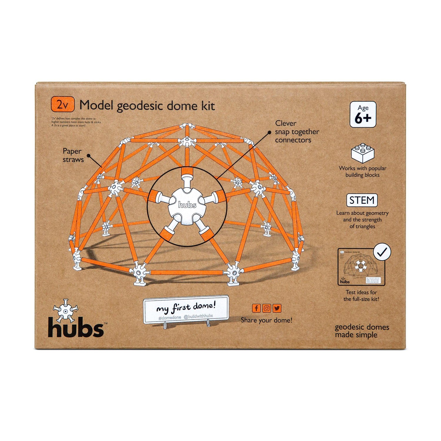 hubs - Geodesic Dome Toy Kit | 6+ | STEM Technology Educational ...
