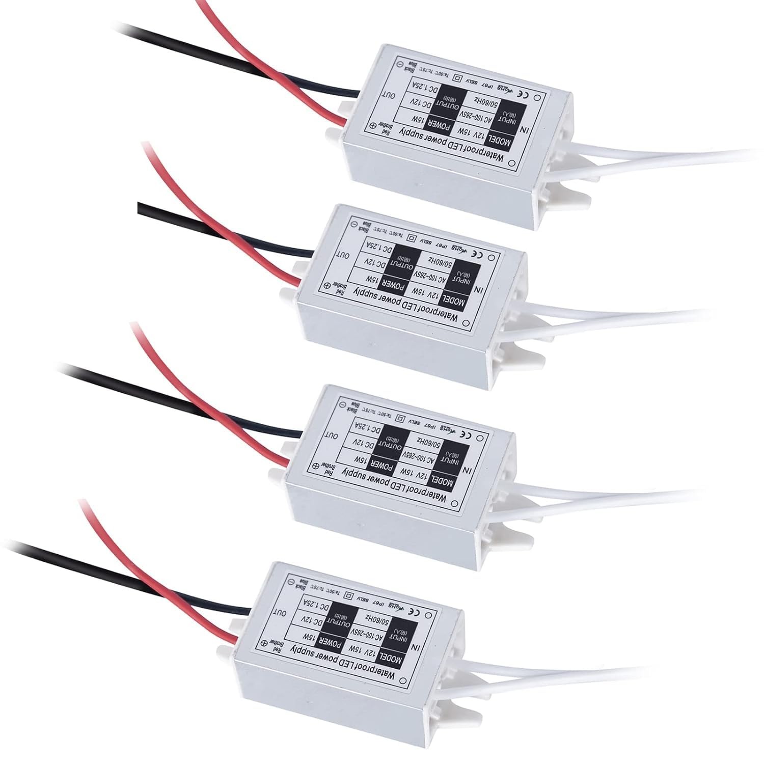 Klarlight Waterproof IP67 15W 12V DC LED Power Supply - 120VAC to 12V ...