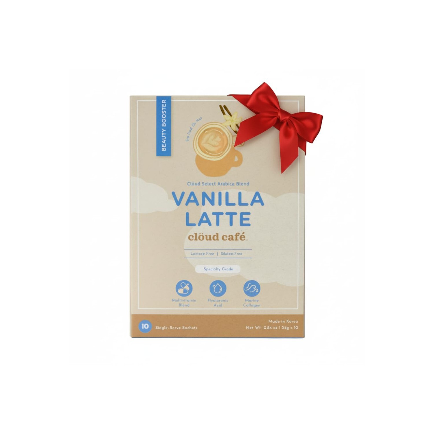 Clöud Café Collagen Infused Vanilla Latte Instant Coffee Packets ...