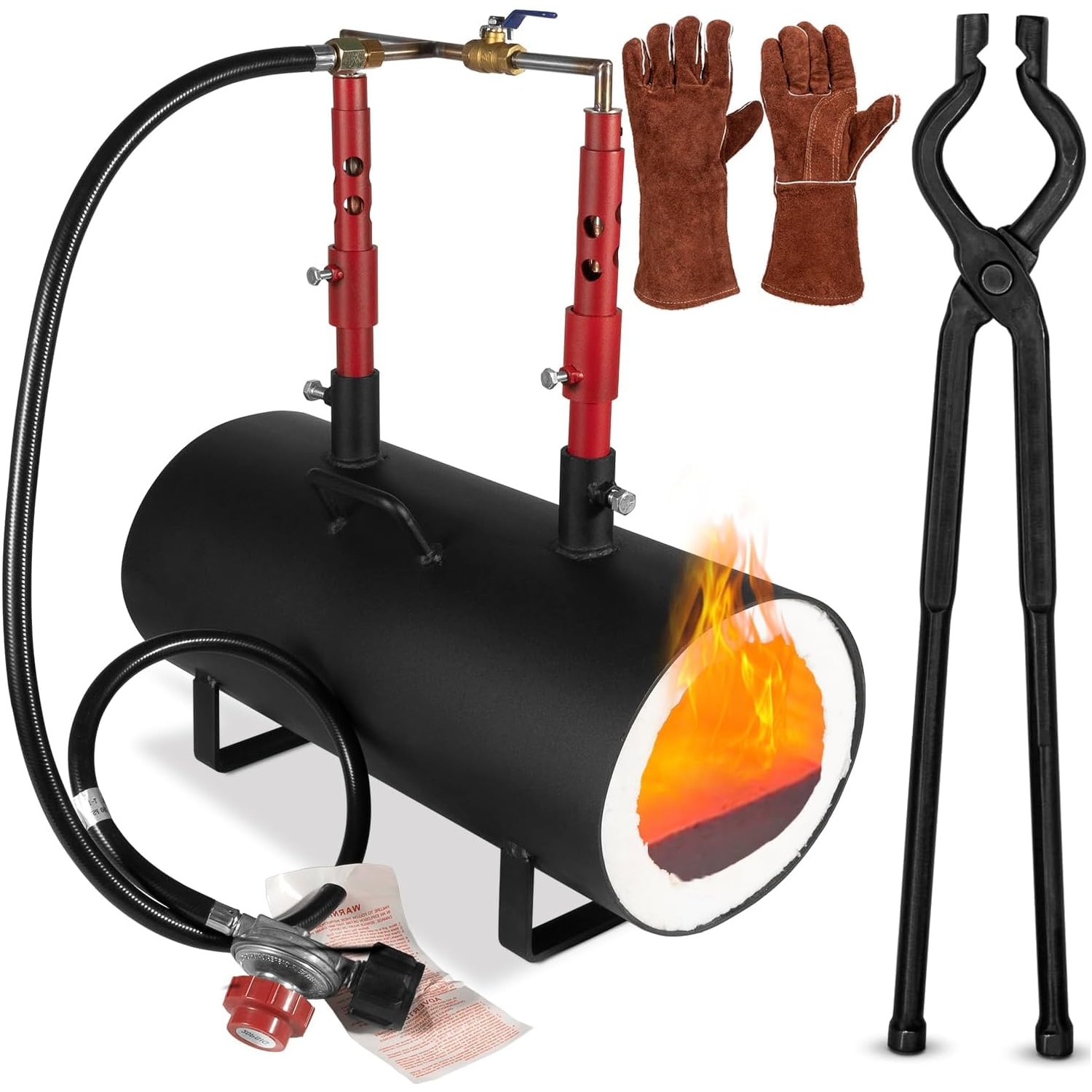 Propane Gas Forge, Double Burner Blacksmithing Forge Large Capacity ...