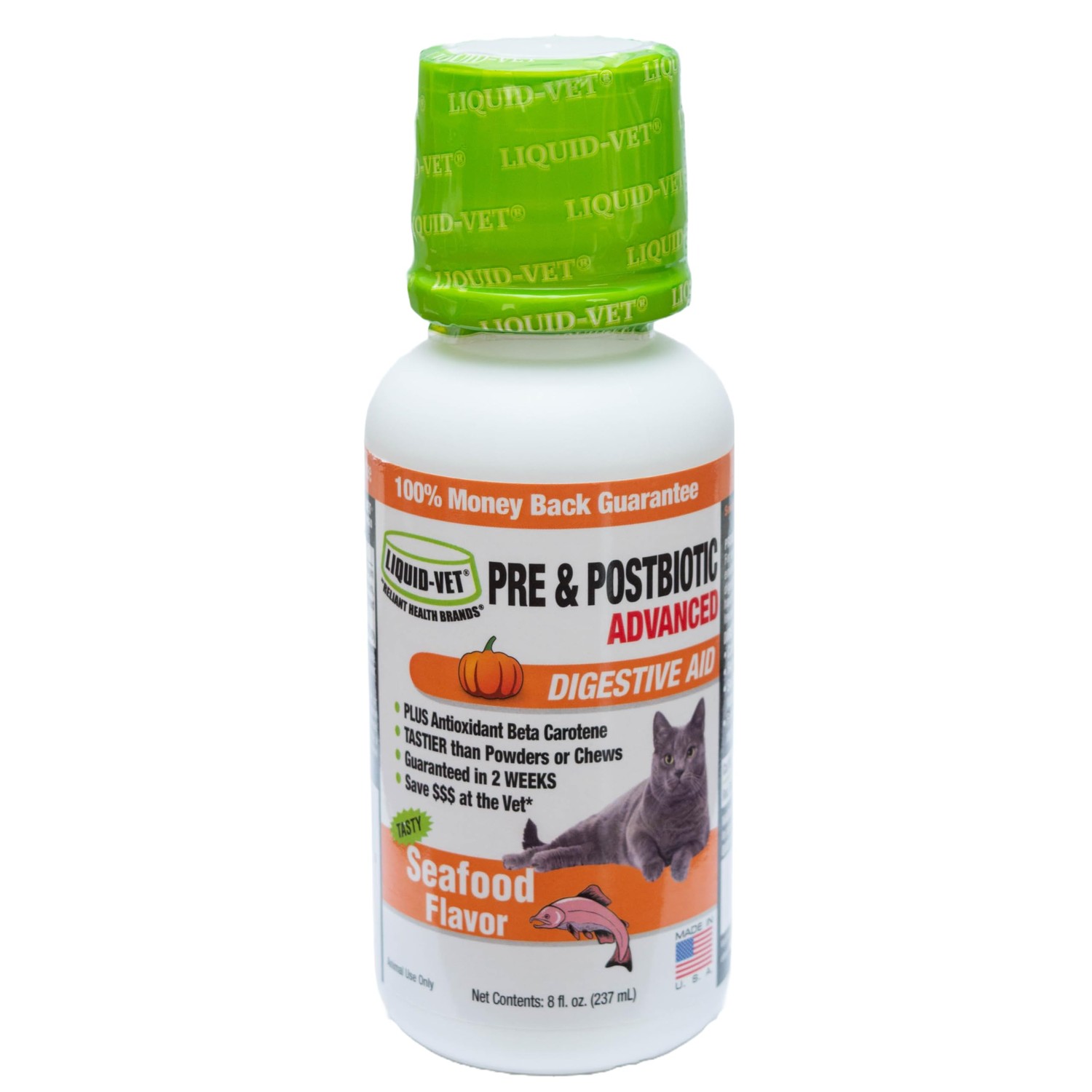 Liquid-Vet Feline Pre & PostBiotic Advanced Formula, 8 oz (Seafood ...