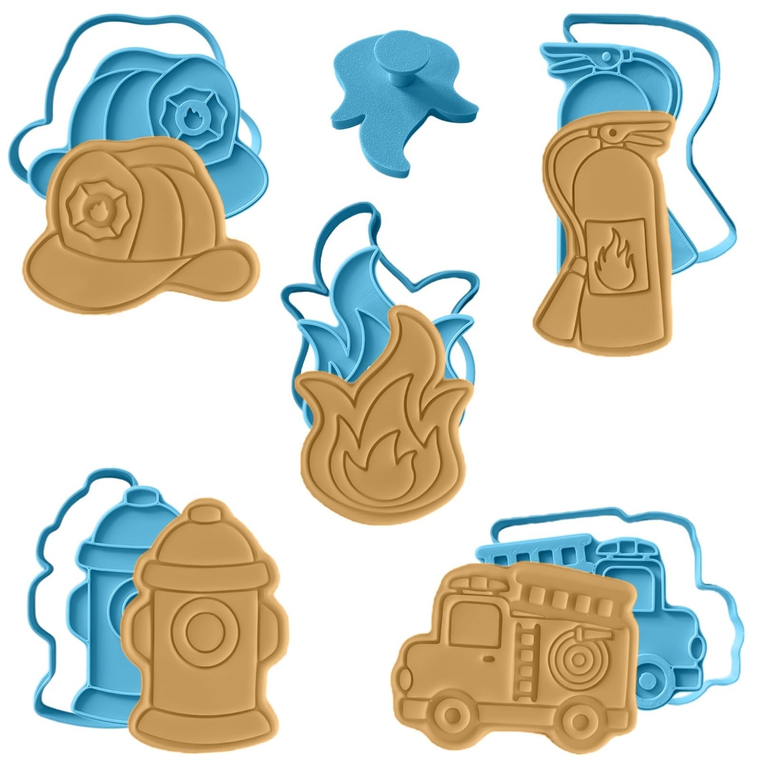 Firefighter Cookie Cutter and Stamp Set – Moose Goods 5-Piece Baking ...