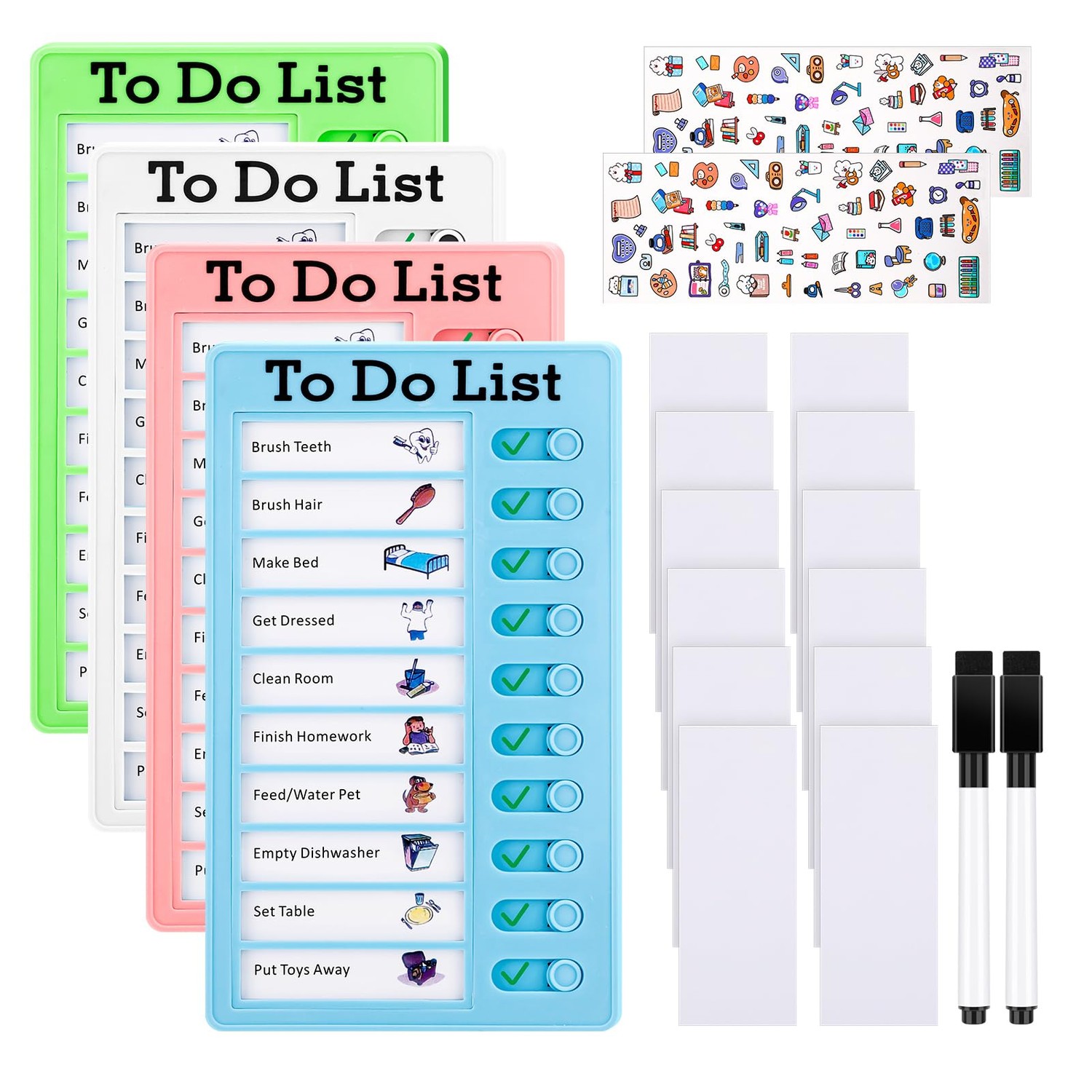 Smivyhp Pack of 4 Checklist Boards, Dry Erase To Do List Checklist ...