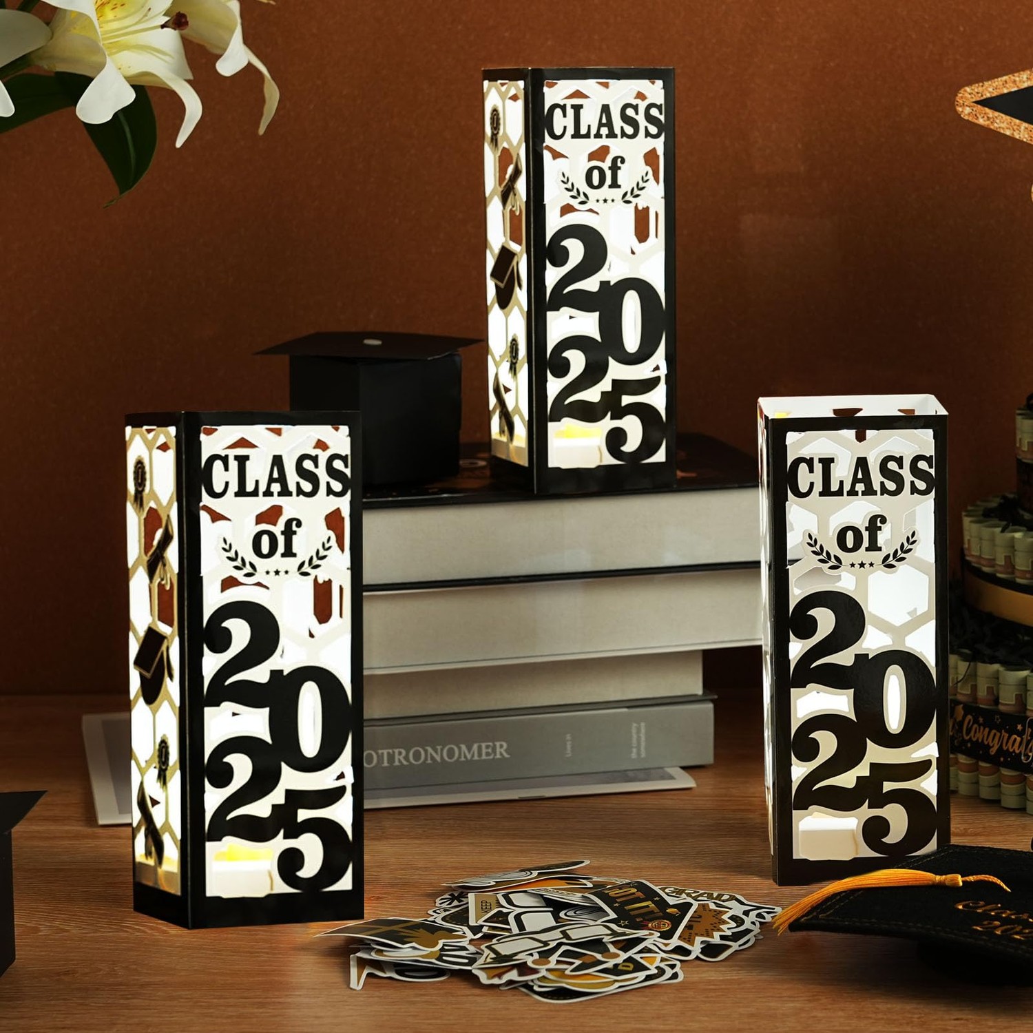 6 Pcs Light Up Graduation Centerpieces- Class of 2025 Graduation ...