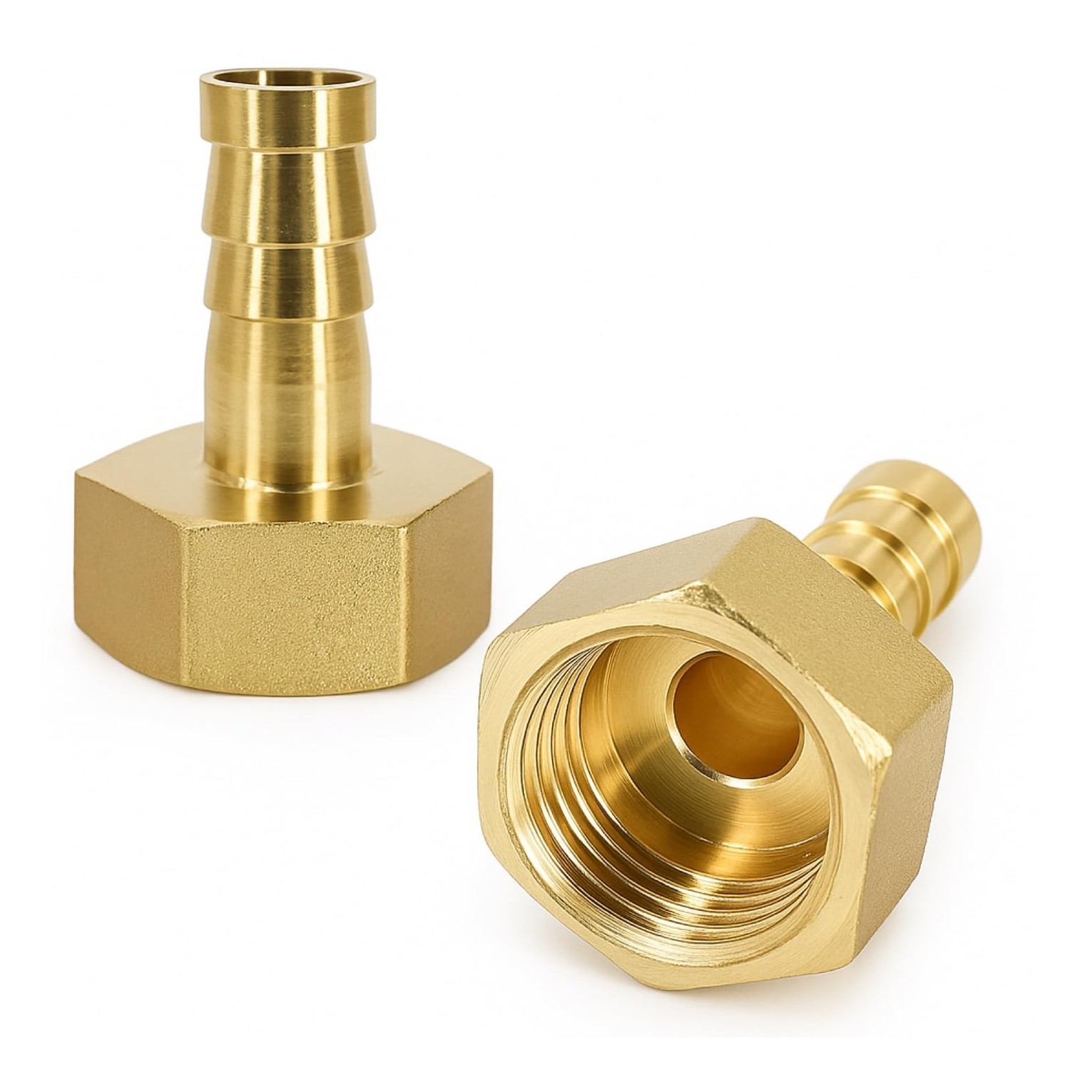 Pack of 2 Brass Hose Nozzles, 1/2 Inch Hose Connection 10 mm with ...