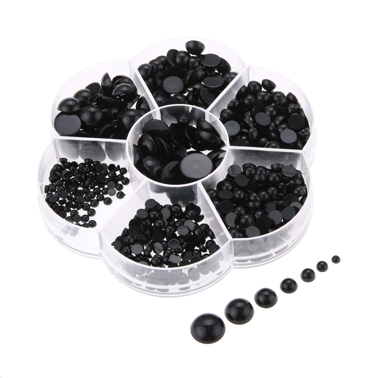 Yetaha 500PCS Black Plastic Round Eyes, Flatback Eyes, Craft Doll Eyes ...