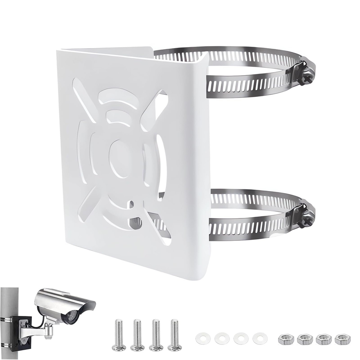 E-Horde Universal Vertical Pole Mount Bracket for CCTV Security Camera ...