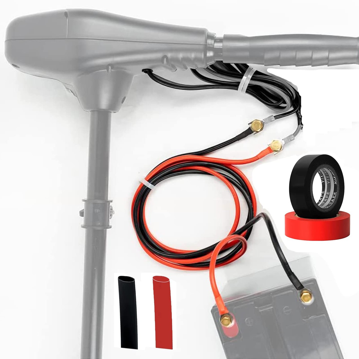 Trolling Motor Battery Cable Extension Kit 8AWG Cable Extension 50Amp ...