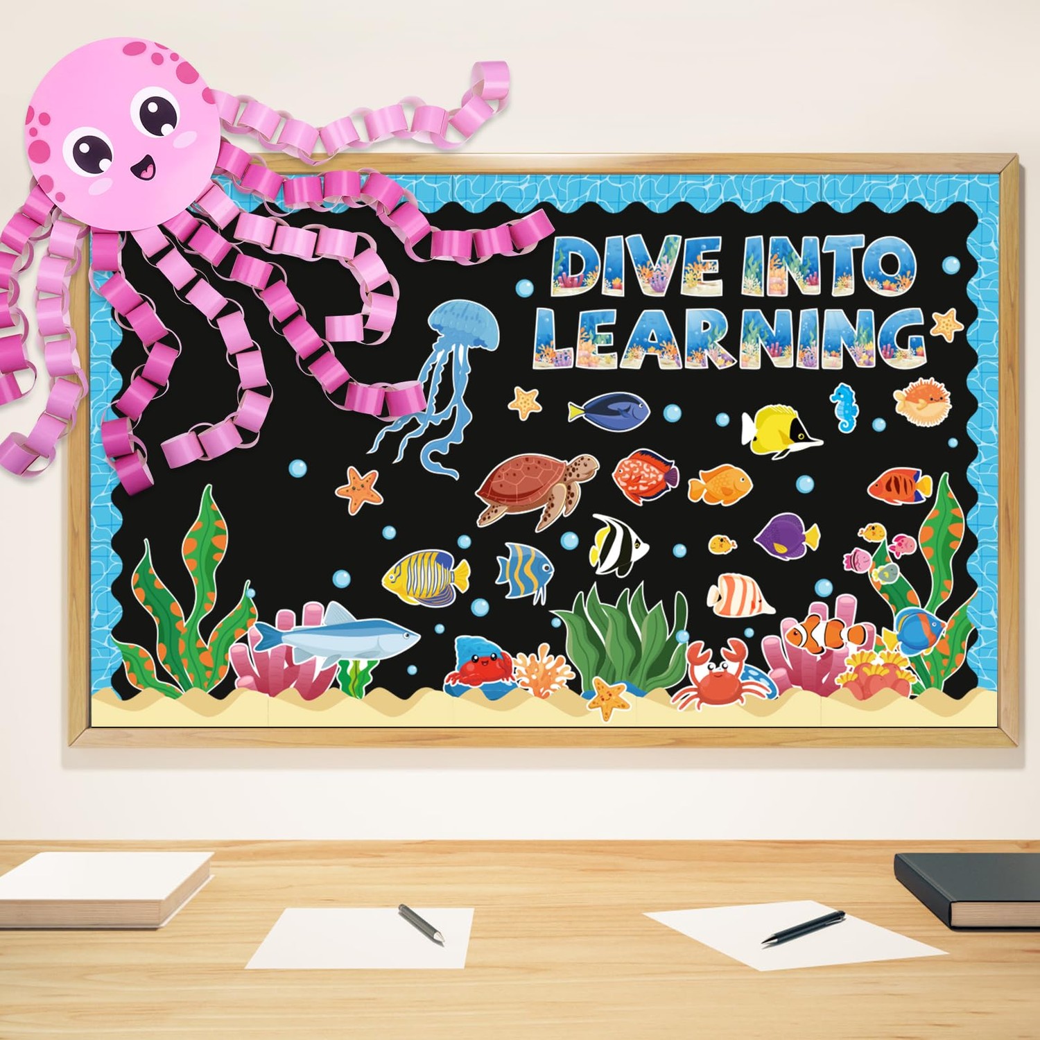 Sea Animal Bulletin Board Decorations, 101pcs DIY Under The Sea Octopus ...