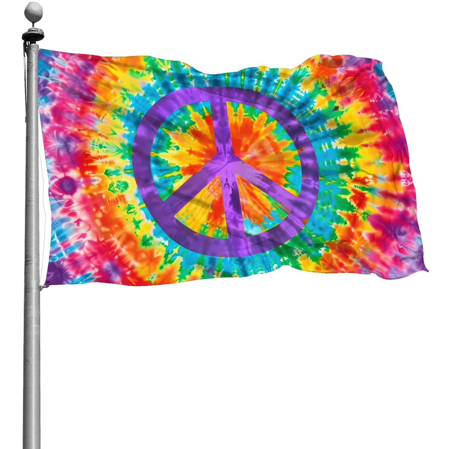 Tie Dye Peace Flag 3x5 Ft Double-Sided Rainbow Hippie Flags Banner For ...