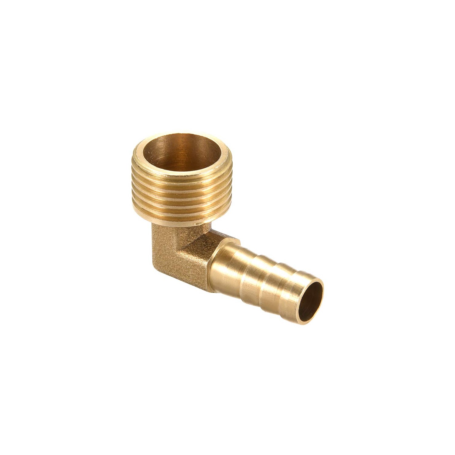 sourcing map Brass Barb Pipe 90 Degree Elbow 10 mm Barbed Wire to 1/2 ...