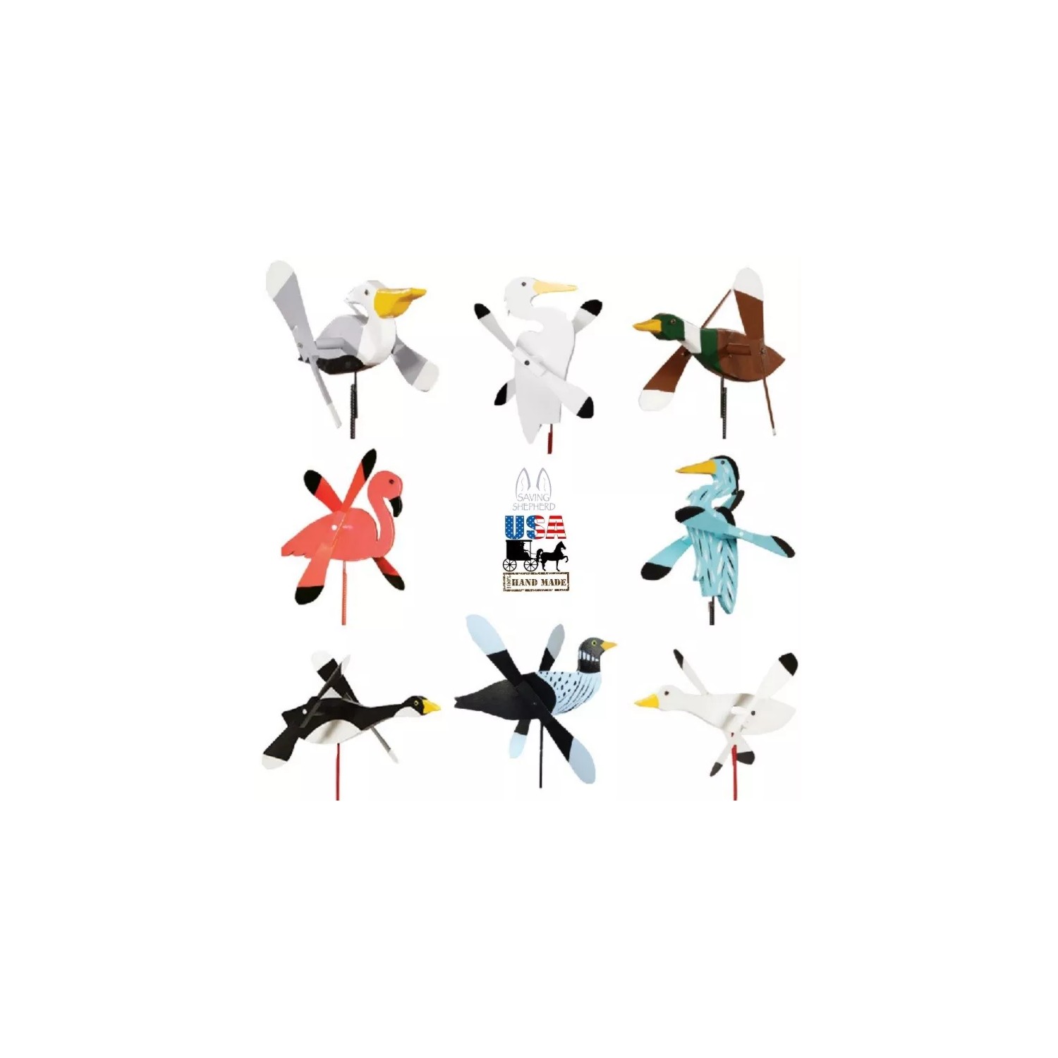 Amish Handmade MALLARD DUCK WIND SPINNER - Amish Whirlybird Weather ...
