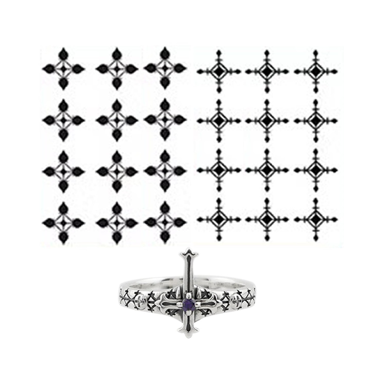 RJZMMN Chrollo Lucilfer Tattoo and Ring Anime Chrollo Lucilfer Cosplay ...