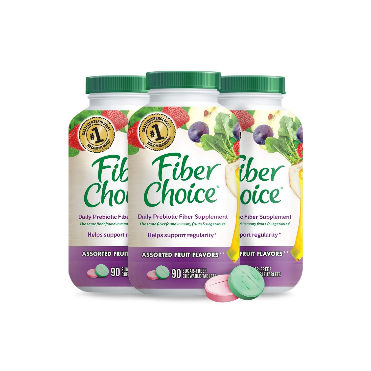 Fiber Choice Daily Prebiotic Fiber Chewable Tablets, Assorted Fruit, 90 ...