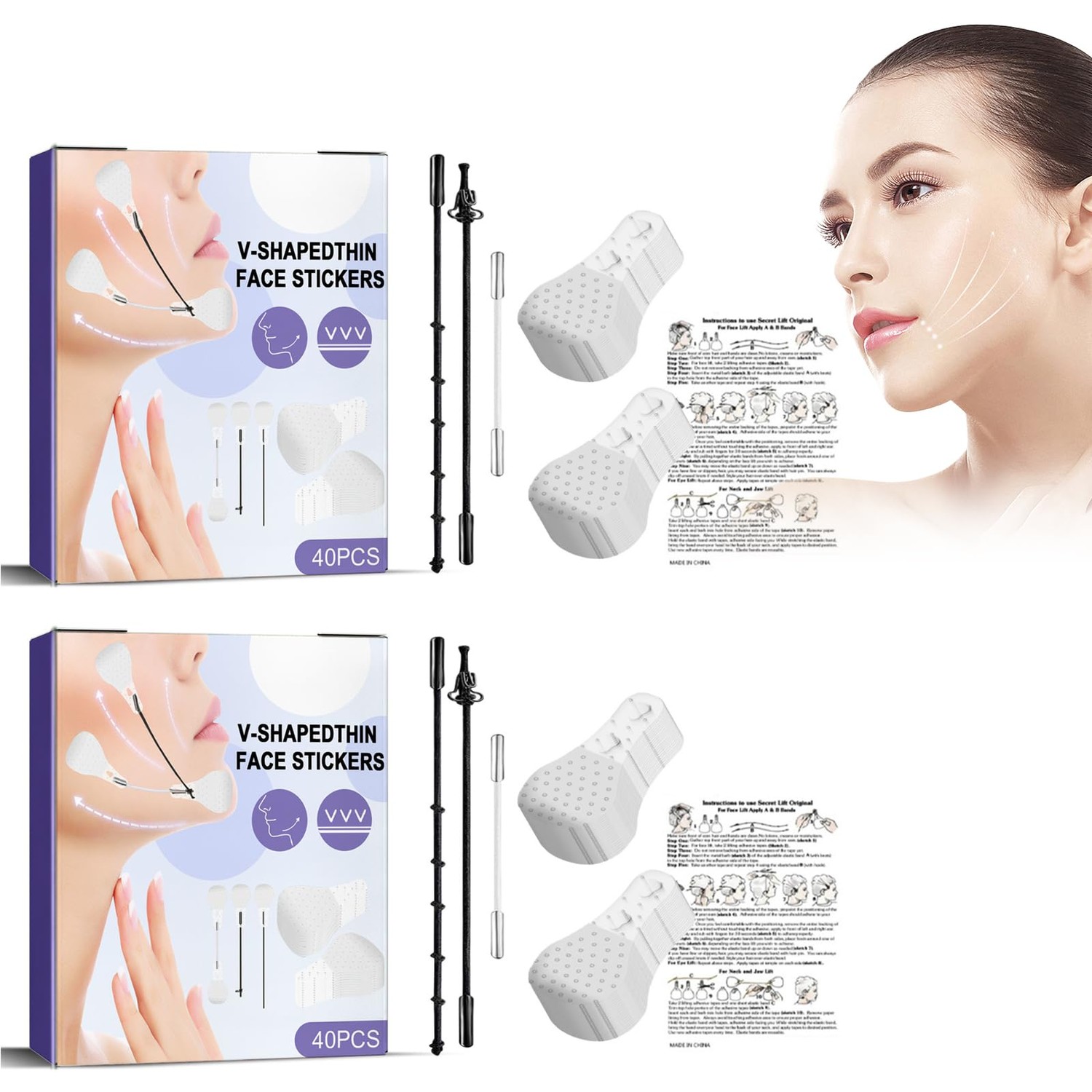 Face Lifting Patches, Face Lift Tape, Pack of 80 Facelift Stickers ...