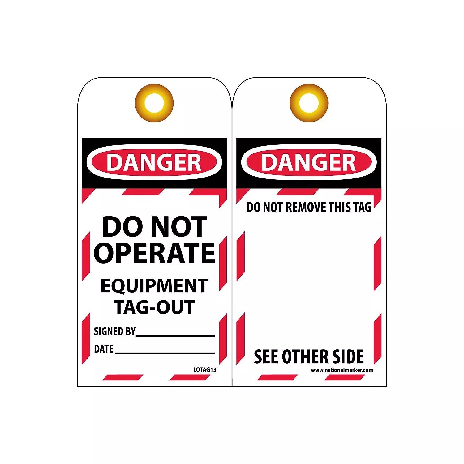 National Marker Lockout Tags; Lockout Danger Do Not Operate Equipment ...