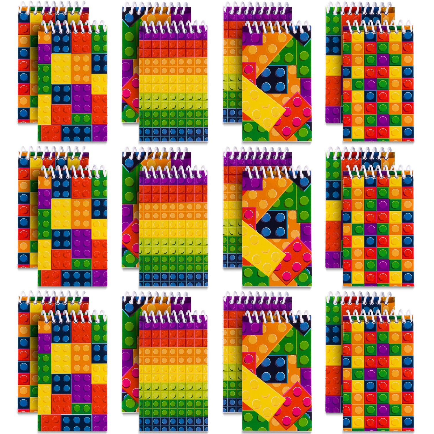 Mini Building Block Notebooks (Bulk of 32) Spiral Notepads In Assorted ...
