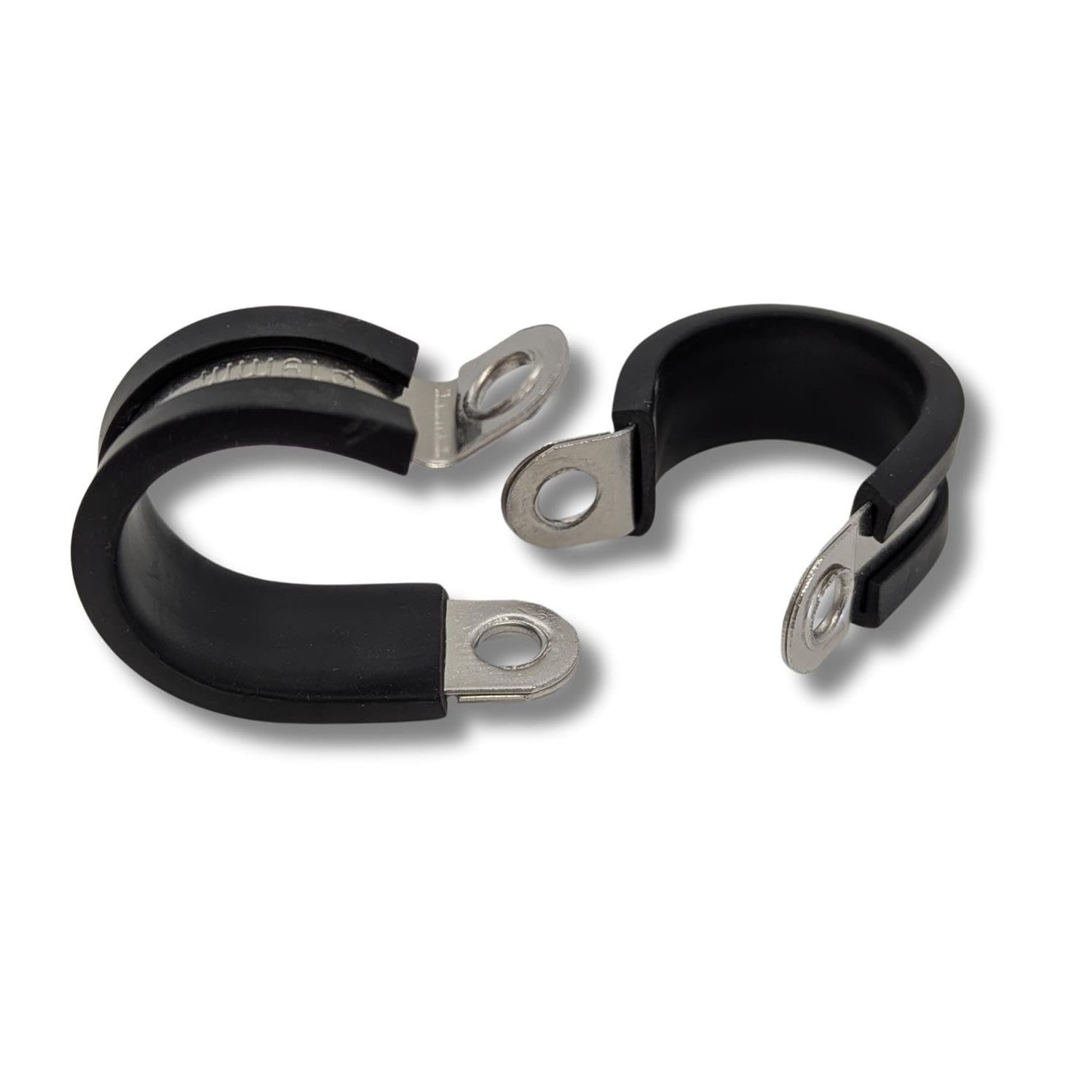 Lumonic 5 x 19 mm pipe clamps with rubber insert, stainless steel V2A ...