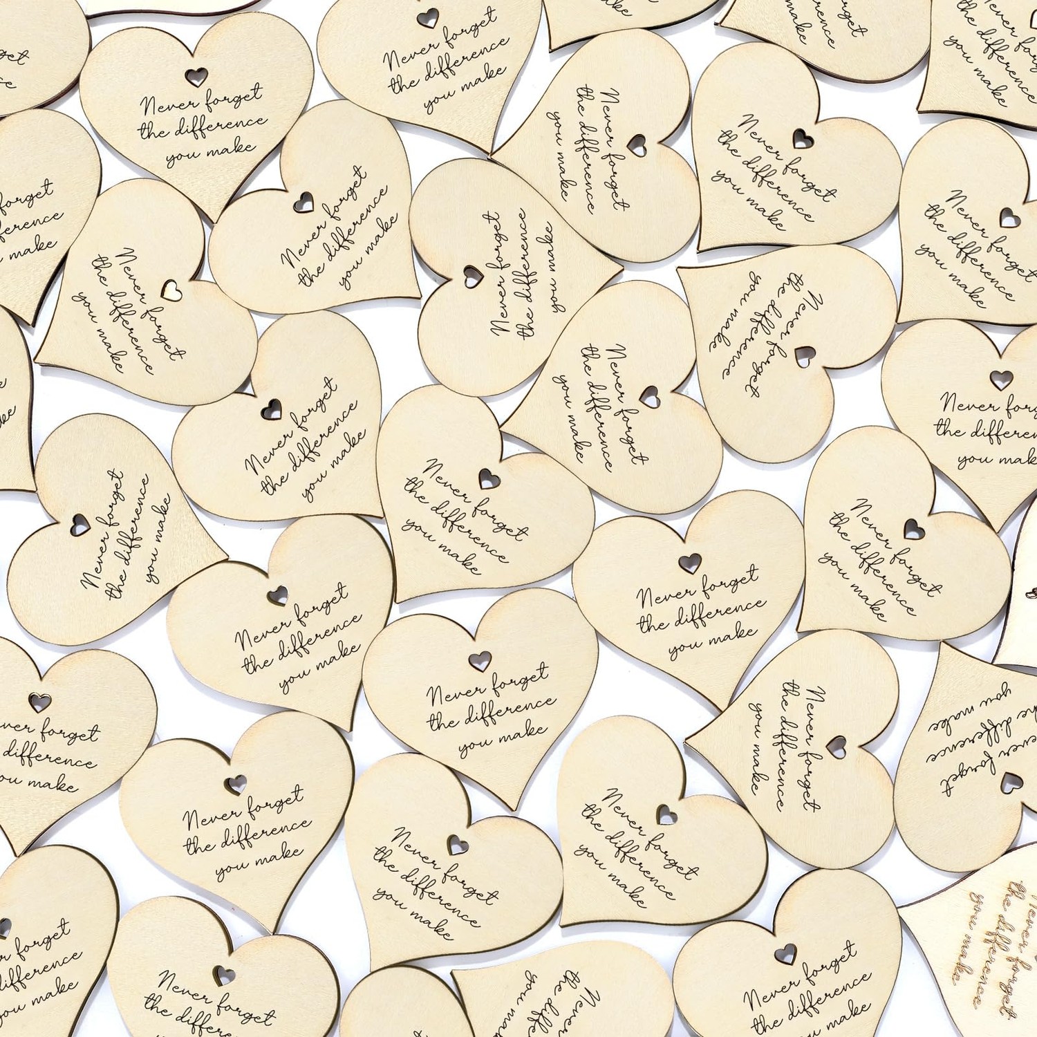 48 Pcs Wooden Teacher Appreciation Tokens Bulk Never Forget The ...