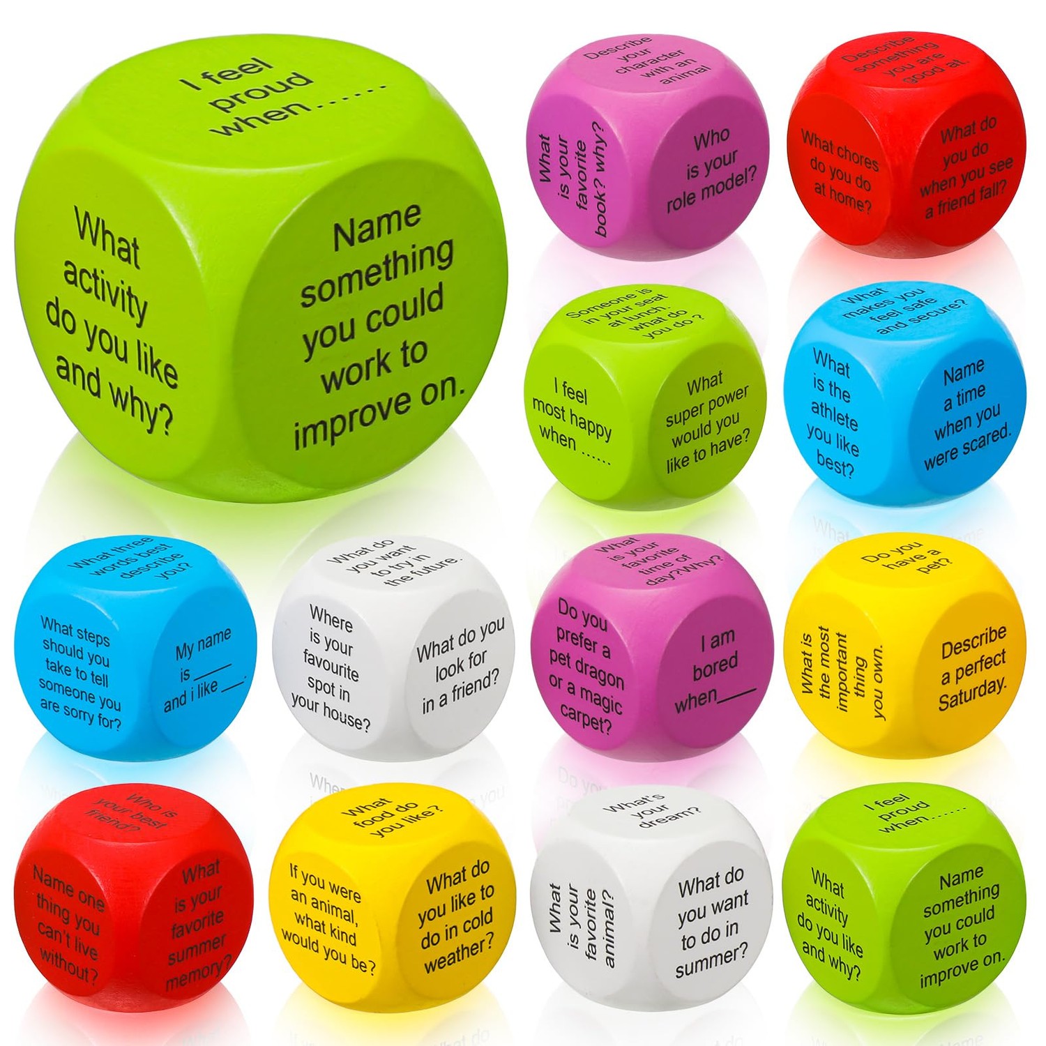 Hanaive 12 Pcs Learning Conversation Cubes Social Emotional Learning ...