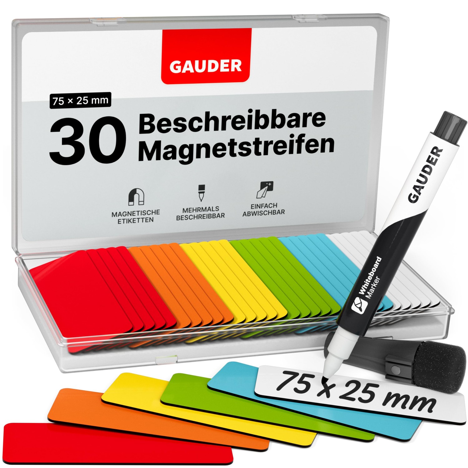 GAUDER Magnetic Strips Writeable | Magnetic Signs for Writing on ...