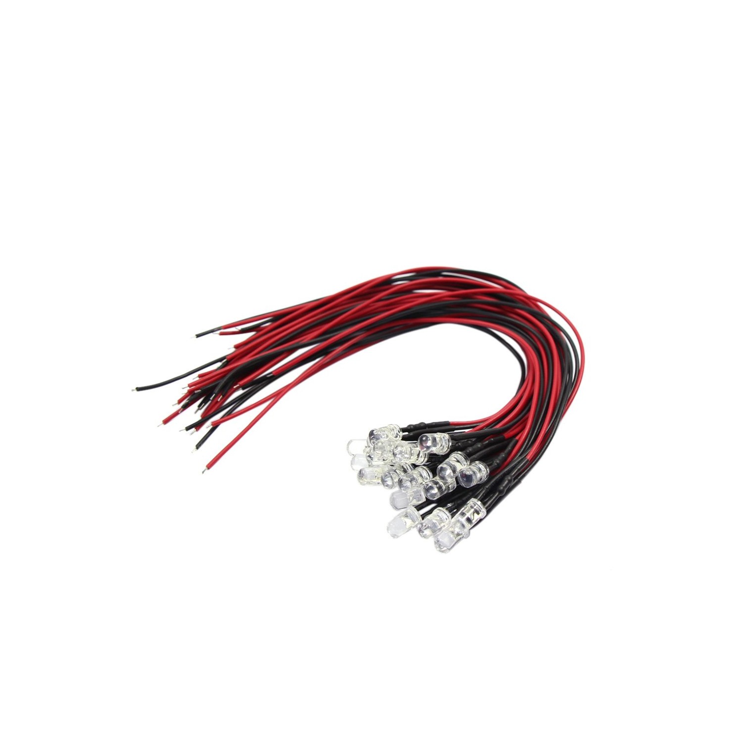 Evemodel L125W 20pcs Pre Wired 5mm Bright White Led Lamp Light Set 12V ...