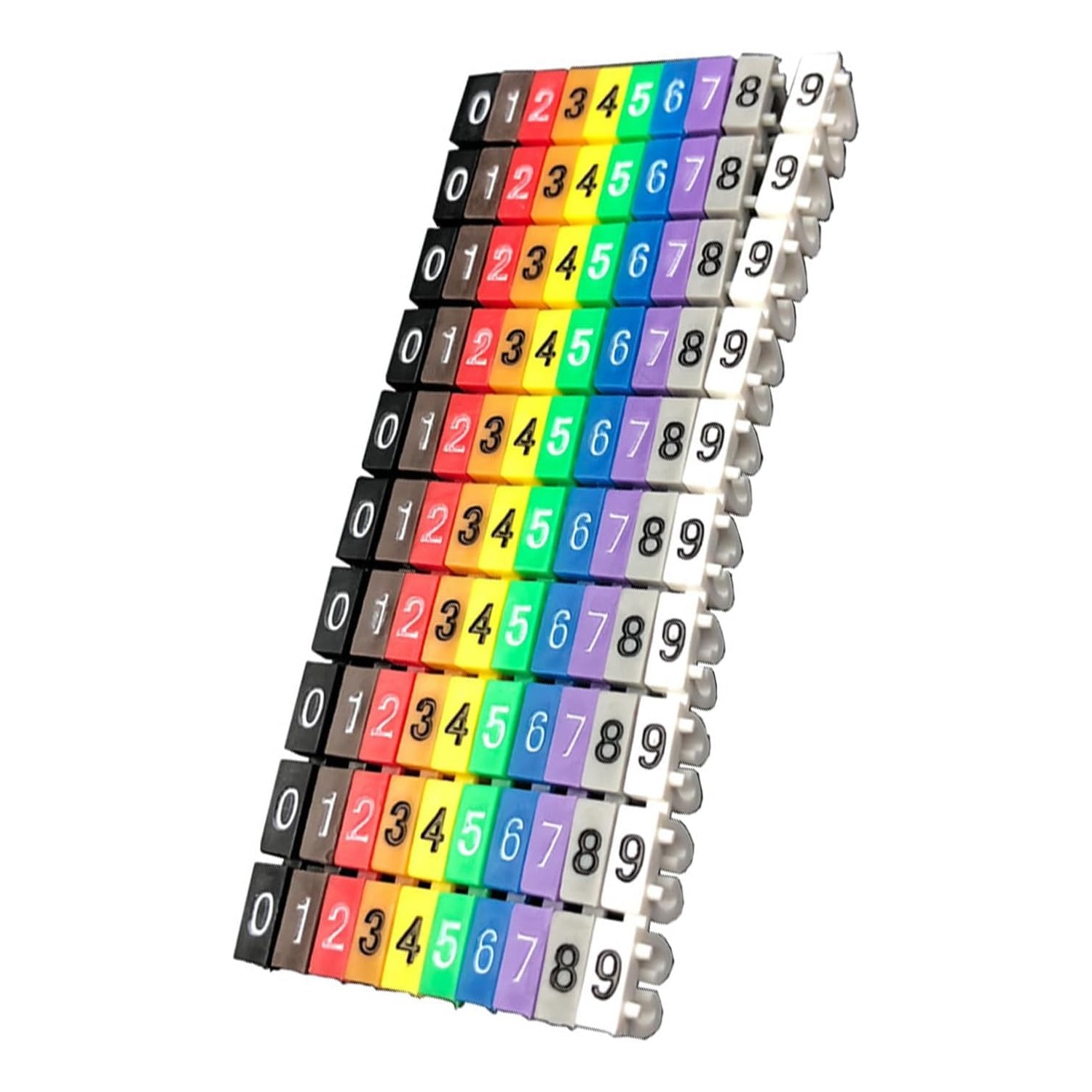 200Pcs Clip on Wire Markers 0-9 Coded, Wire Number Labels Colorful Wire ...