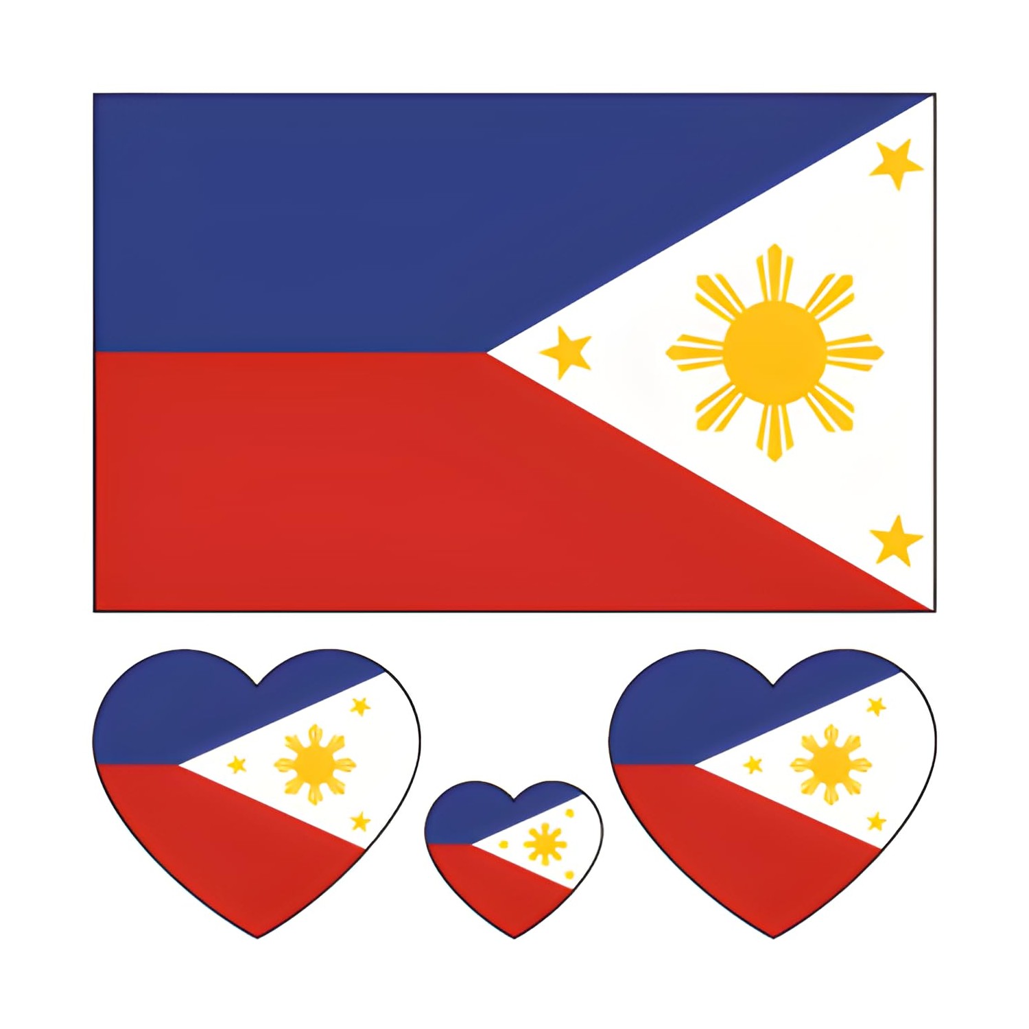 Philippines Flag Tattoos,10 Sheets Philippines Flag Temporary Tattoos ...
