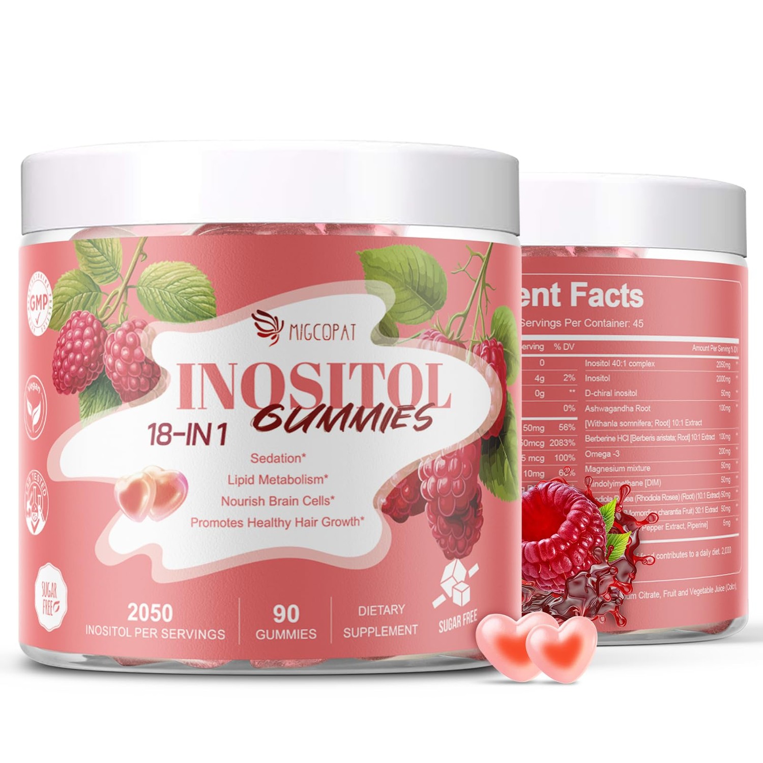 Migcopat Sugar Free Inositol Gummies, Inositol&D-chiral inositol Ideal ...