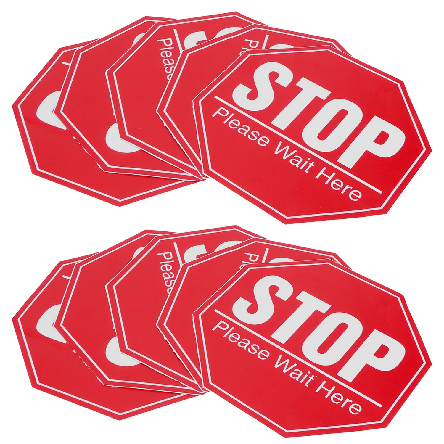 2 Set Floor Stop Sign Sticker Safety Distancing Floor Marker Warning ...