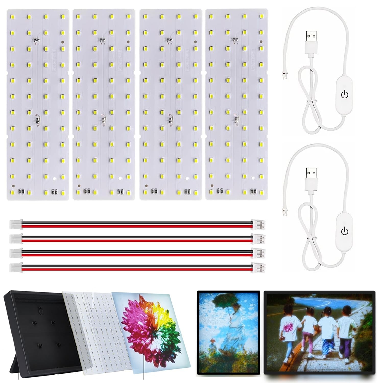 4 Pieces Lithophane LED Backlight Board Kit KC009 KC010 for Bambu Lab ...