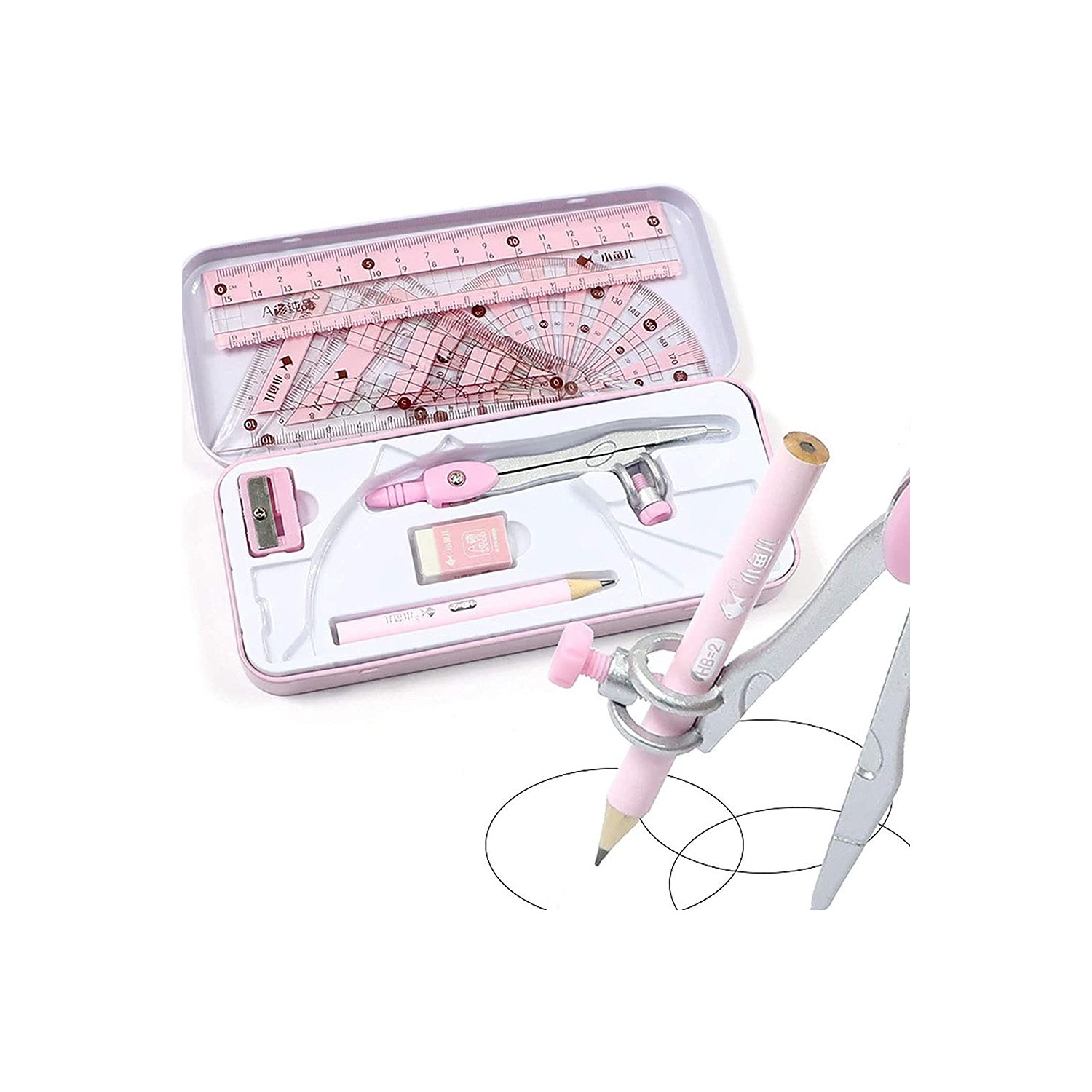 Geometry Compass Set, School Protractor Rulers Set, Geometry Compass ...