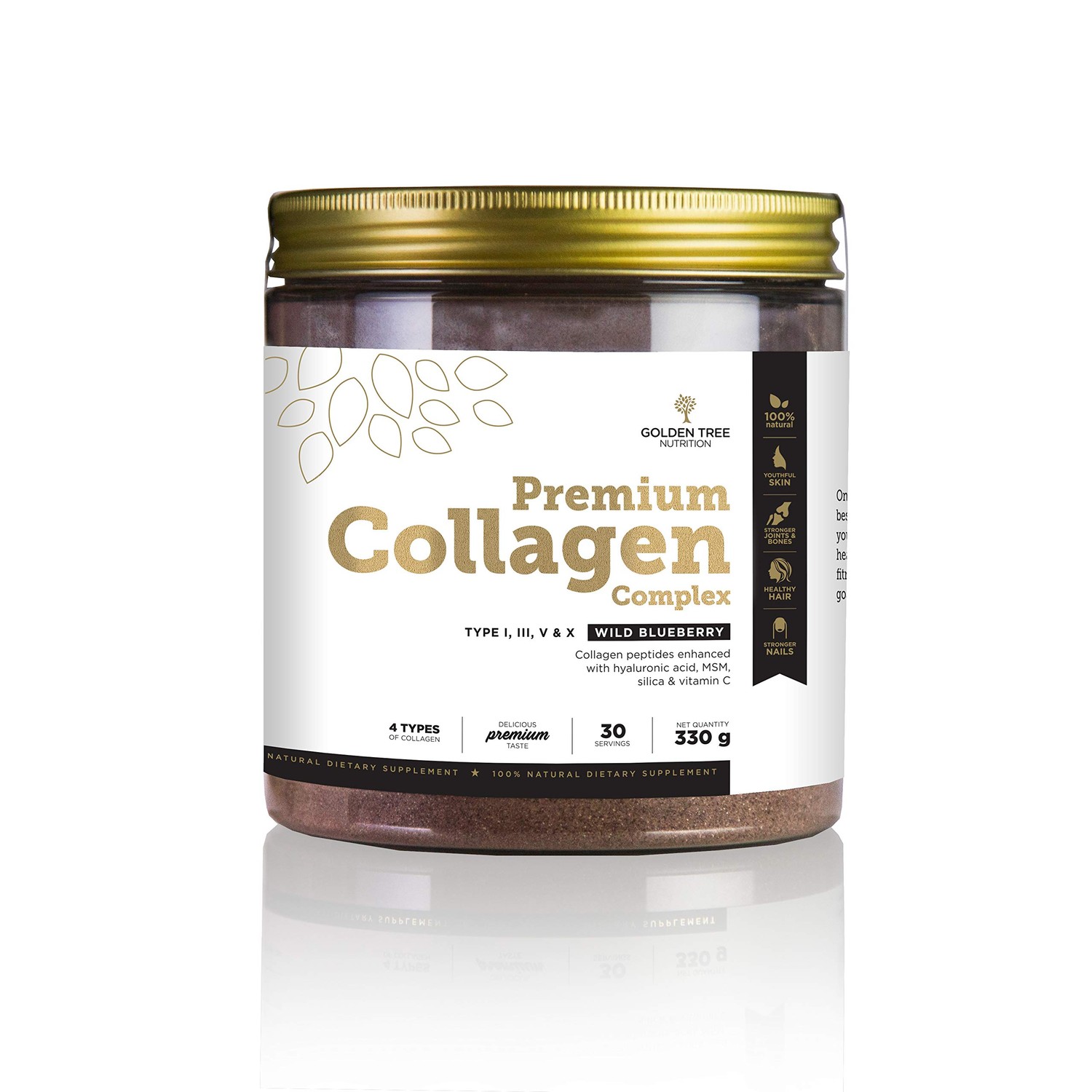 Golden Tree Premium Collagen Complex Powder, 330 g, 30 Servings, 4 ...