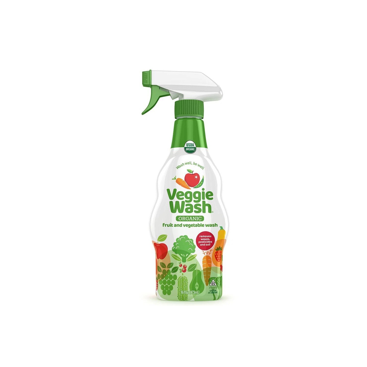 Veggie Wash Organic Fruit and Vegetable easy-to-use Wash 16 fl oz Pack ...