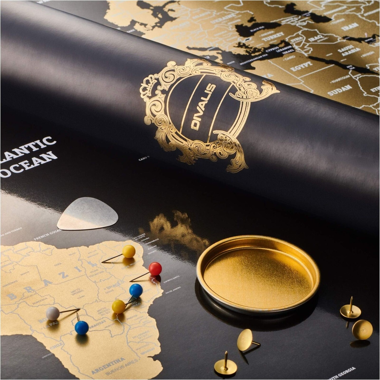 Divalis Scratch Off World Map - Extra Large - Easy to Frame Scratchable ...