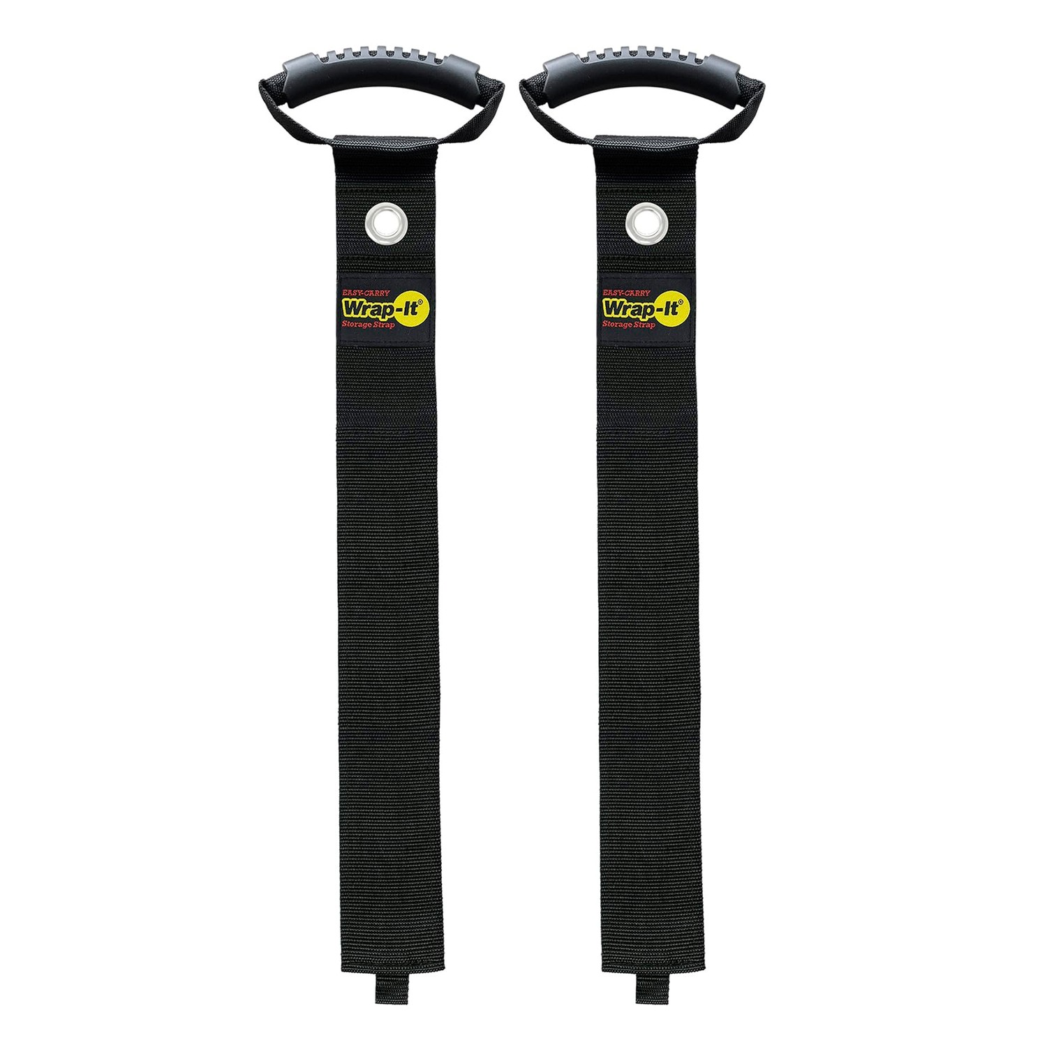 Easy-Carry Wrap-It Storage Straps - 48” (2-Pack) Black with Grommet ...