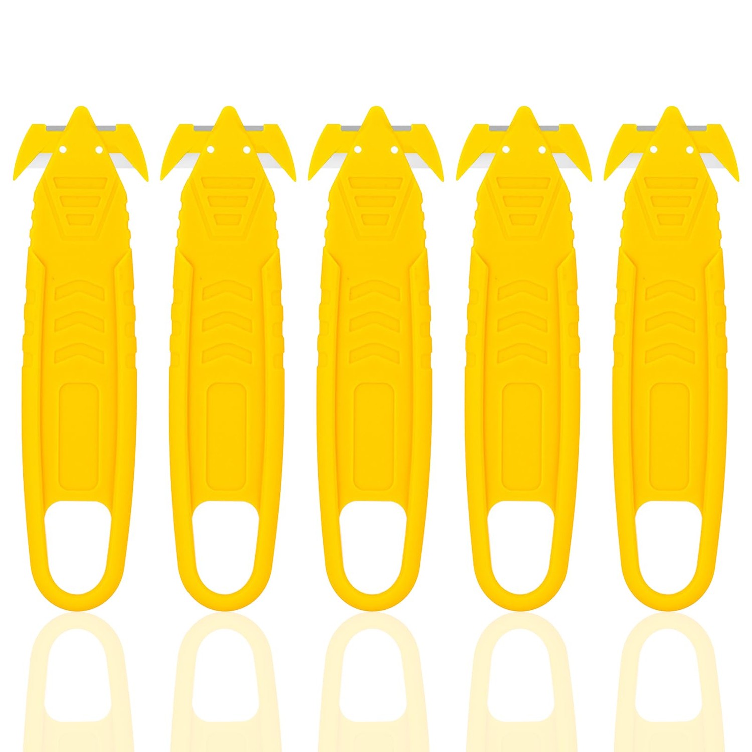 Pack of 5 Box Cutter, Yellow Box Cutter, Cardboard Cutter, Disposable ...