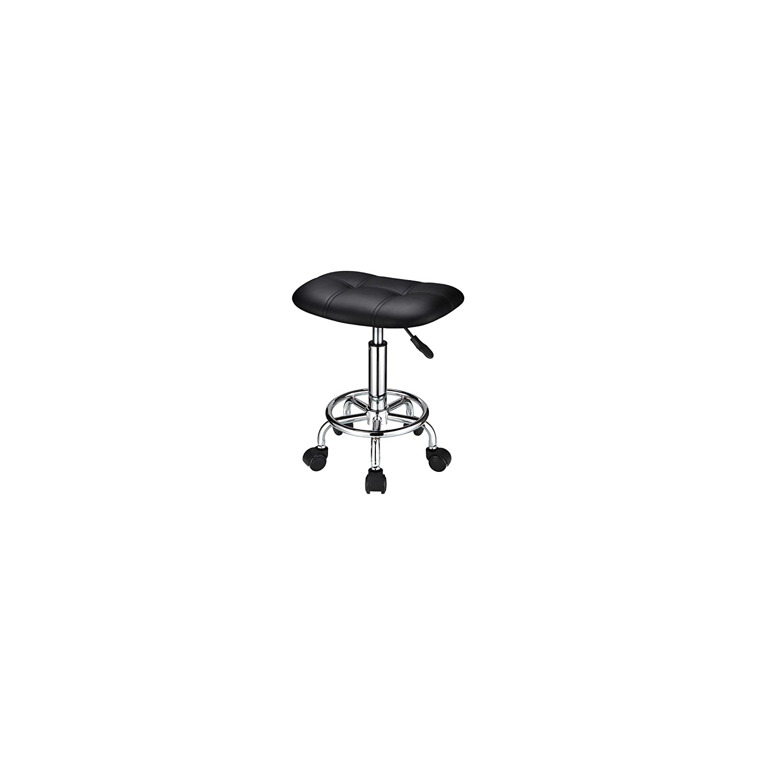 HMTOT Square Rolling Stool with Wheels Height Adjustable Swivel Stools ...