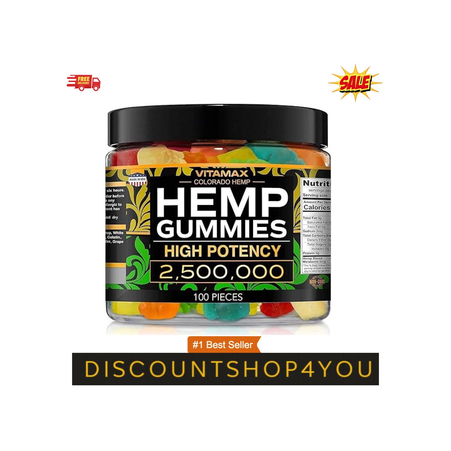 Vitamax Gummies - Great for Peace & Relaxation - 2,500,000 - Natural ...